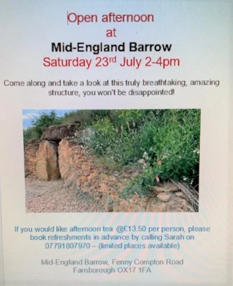 Events — Mid-England Barrow -safe keeping of ashes, rural funeral venue