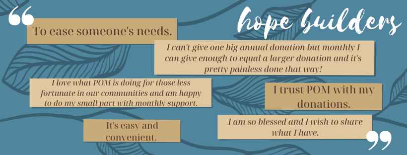 Hope Builders - Recurring Giving — Plateau Outreach Ministries