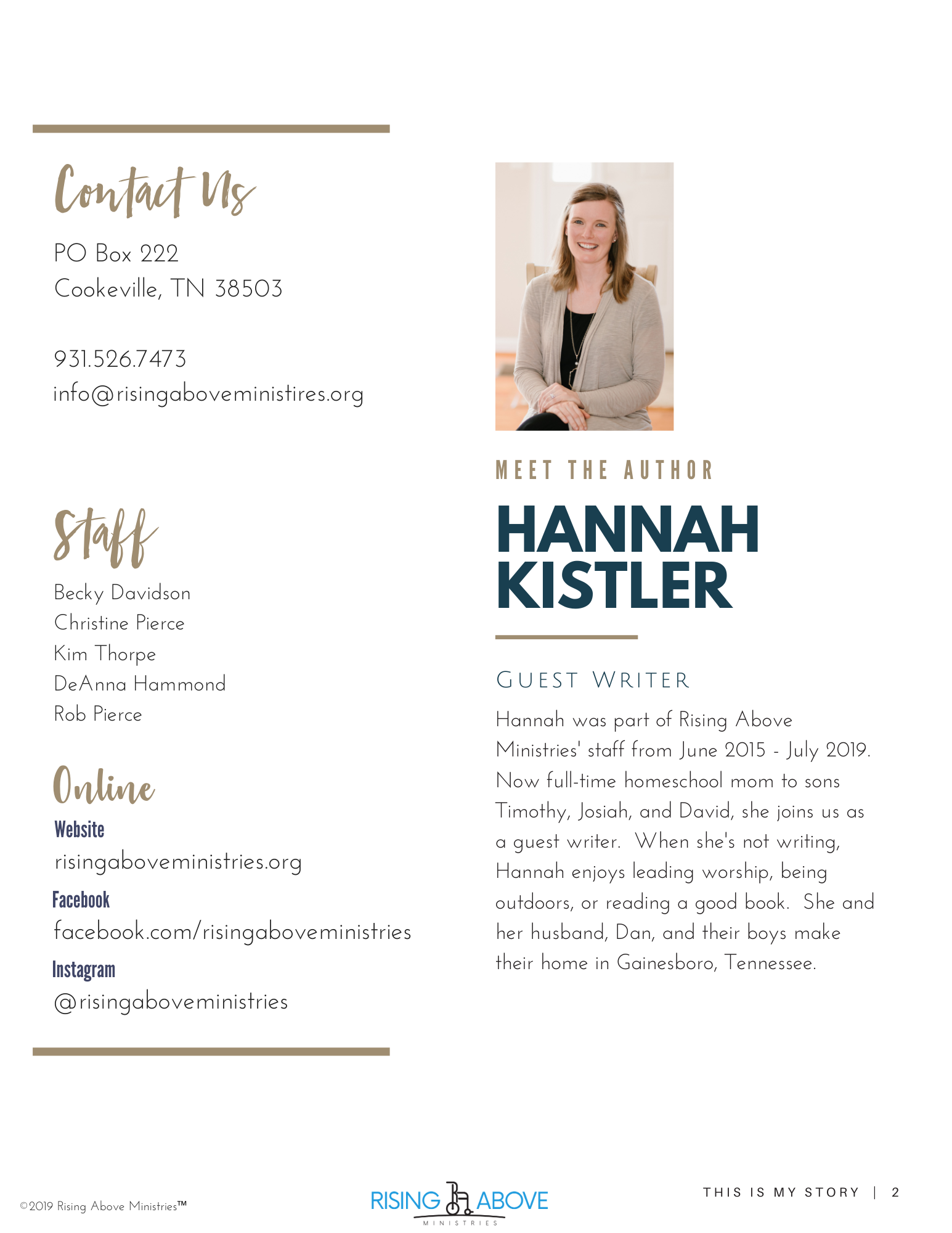 This Is My Story: A Study for Moms (Small group, 2-20 people) — Rising ...