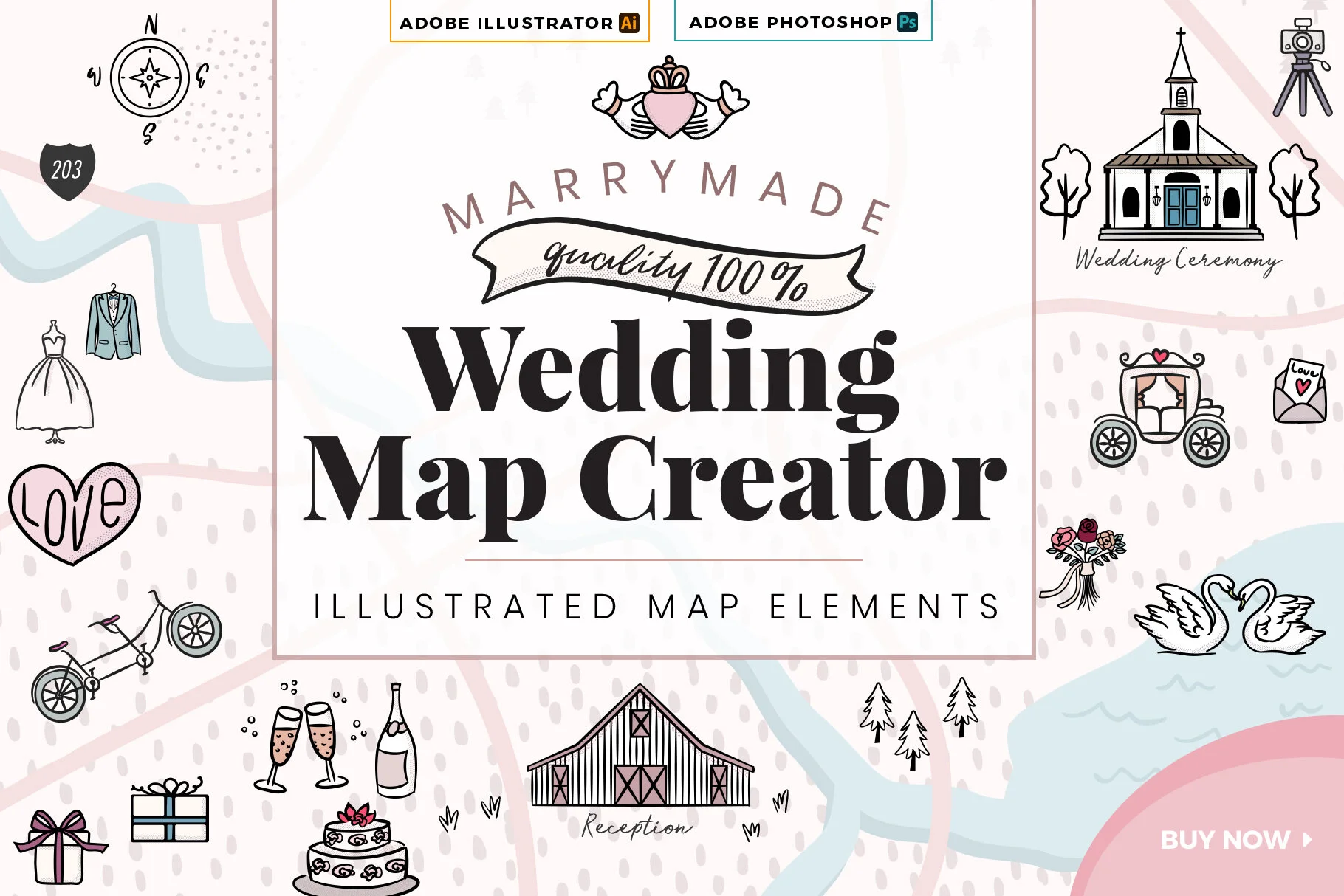 Cute Wedding Map