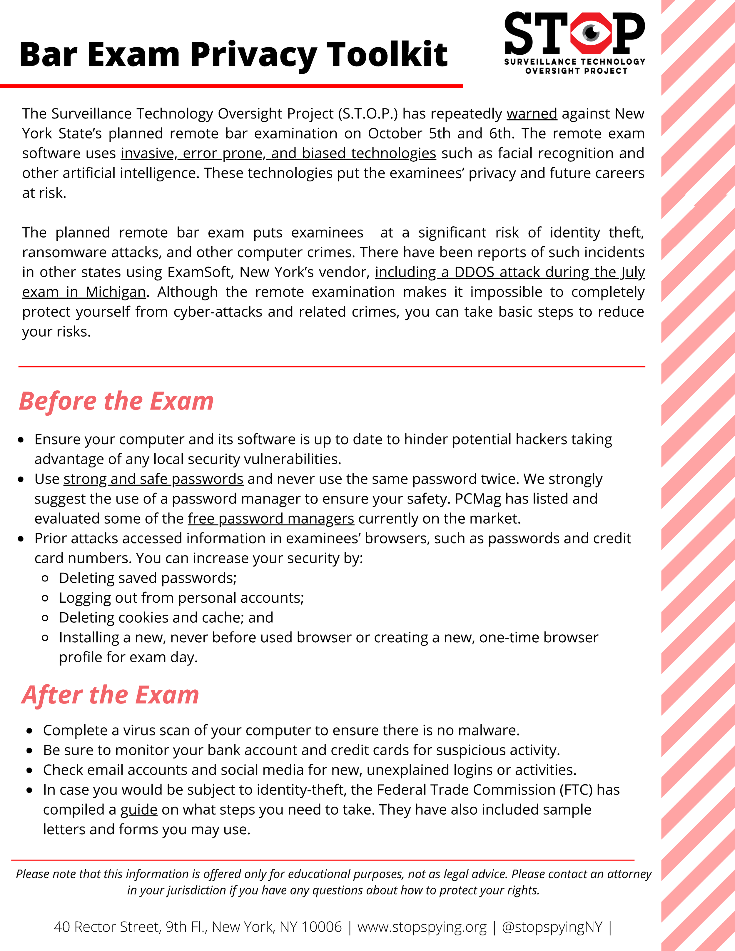 Bar Exam Privacy — S.T.O.P. - The Surveillance Technology Oversight Project