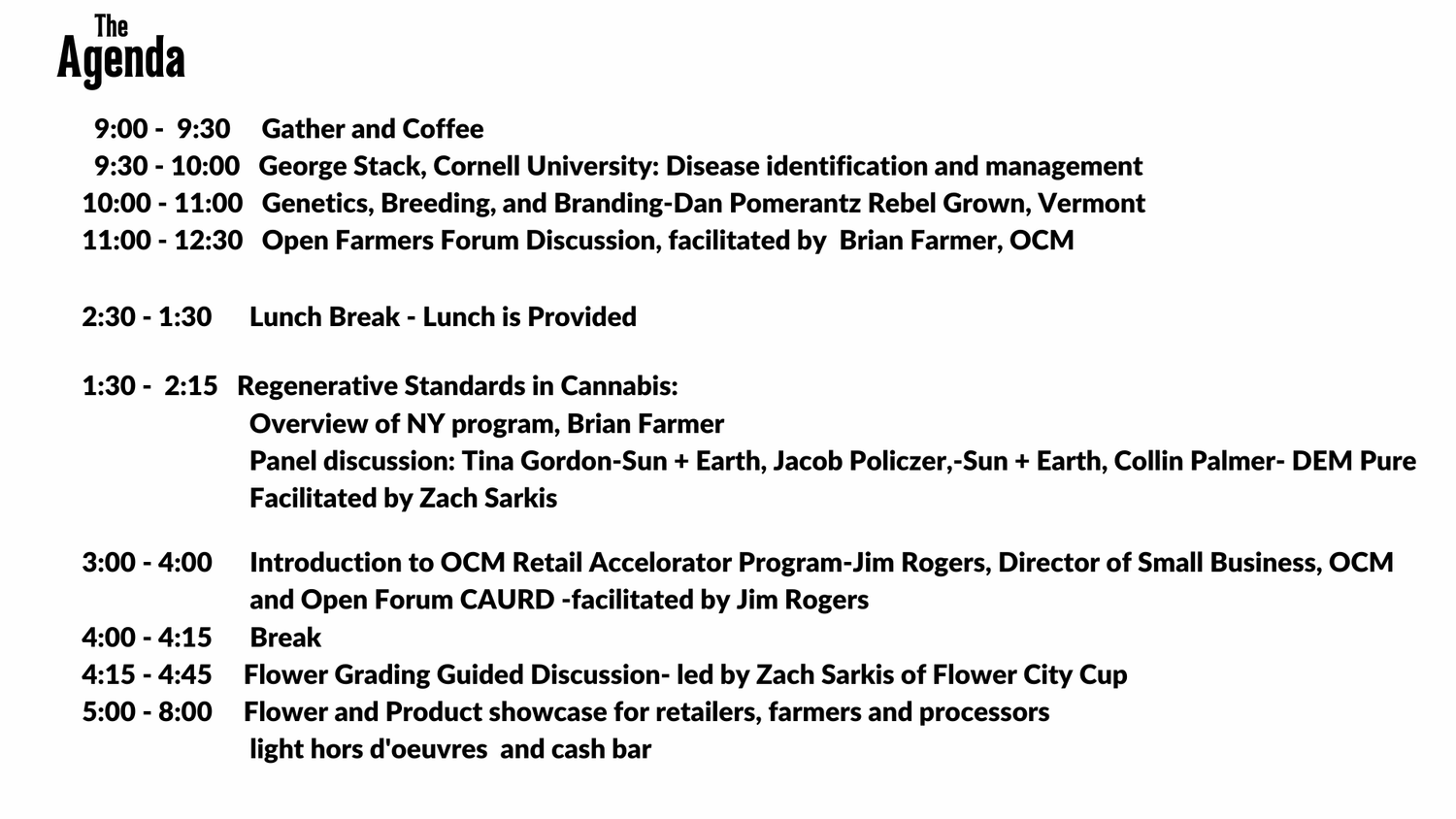 Upcoming/Past Events — NY Small Farma Ltd.