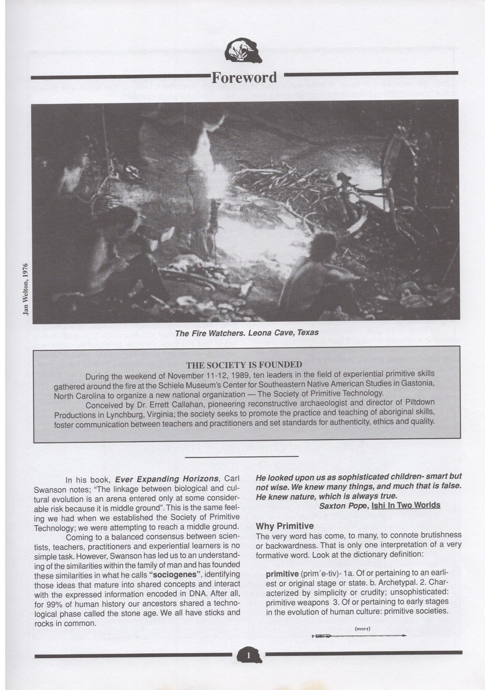 Primitive Technology — PALEOTECHNICS