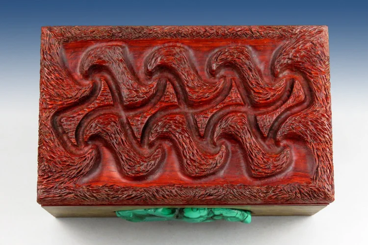 Unusual Handmade Wooden Box with Carved Padauk Tessalation — Dead Horse ...