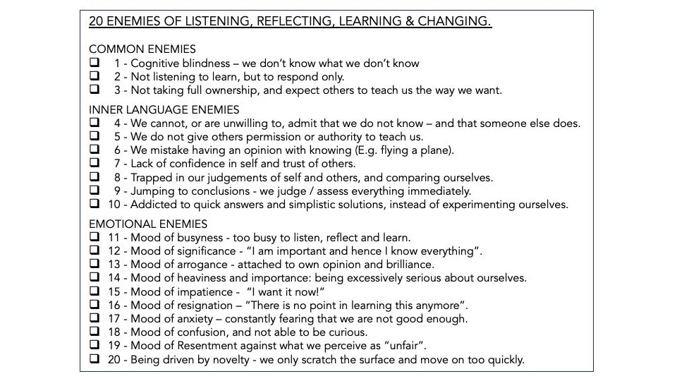 THE EXECUTIVE ECHO CHAMBER, AND THE INNER ENEMIES OF LISTENING AND ...