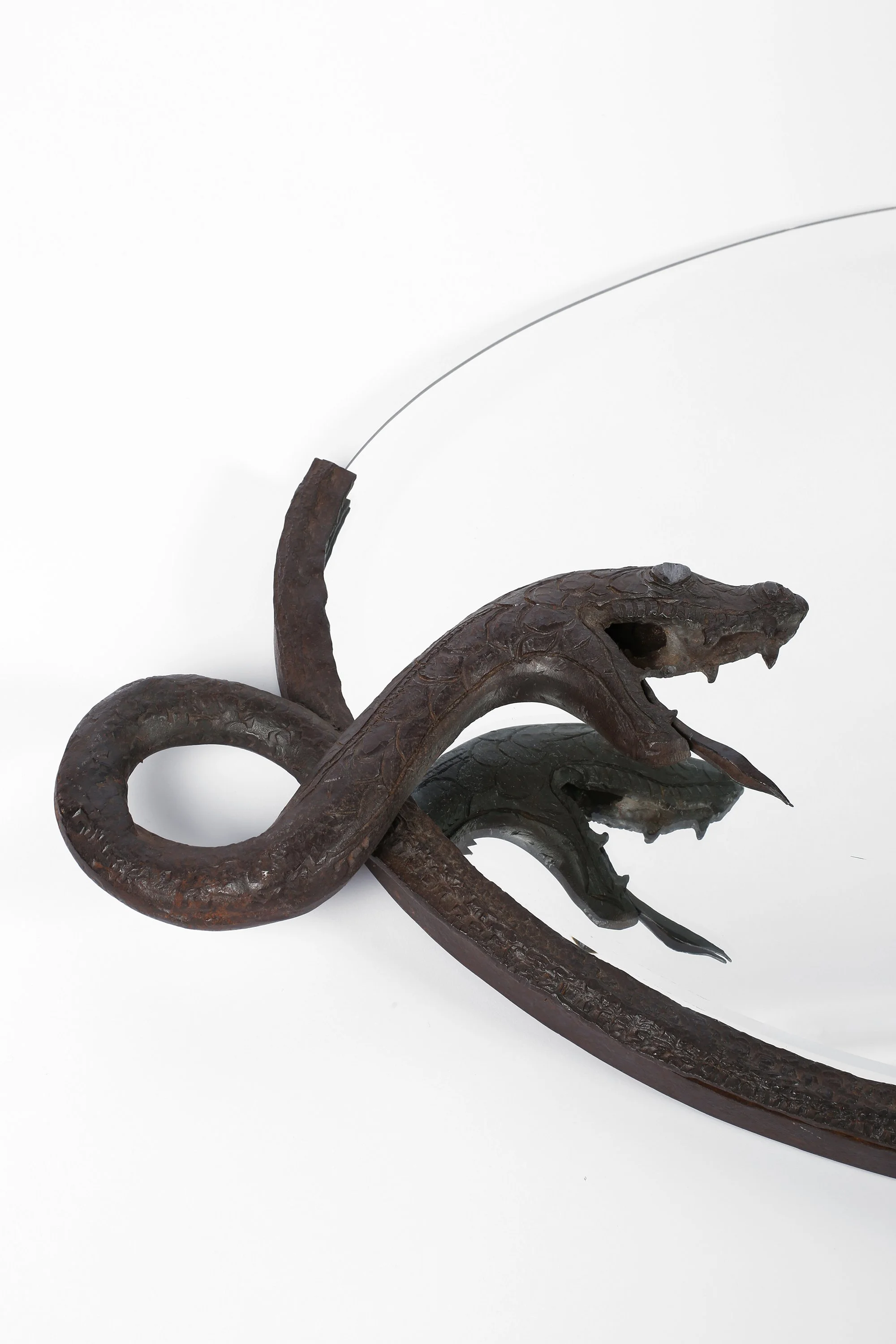 1940s Forged Iron Snake Mirror — Sauce