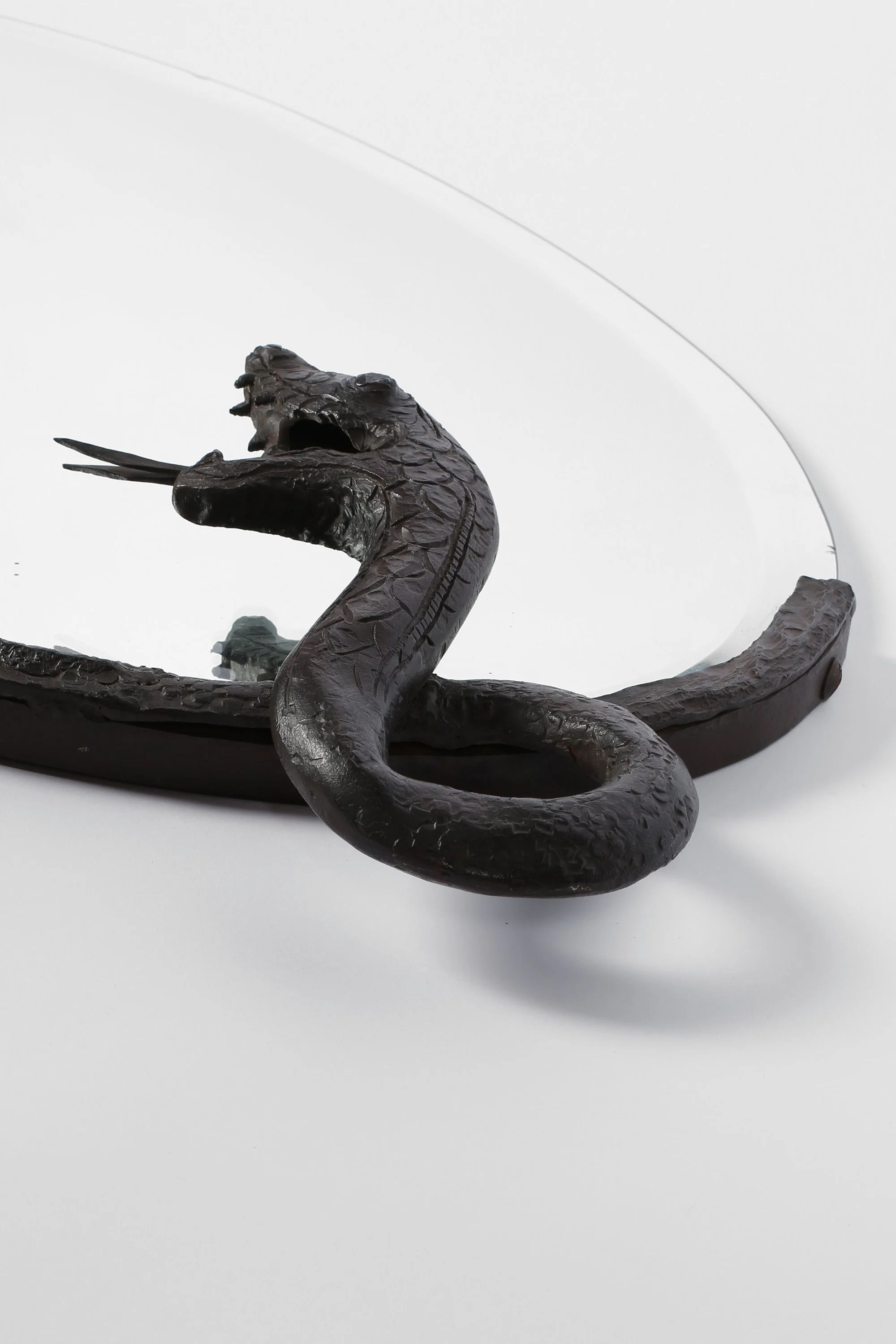 1940s Forged Iron Snake Mirror — Sauce