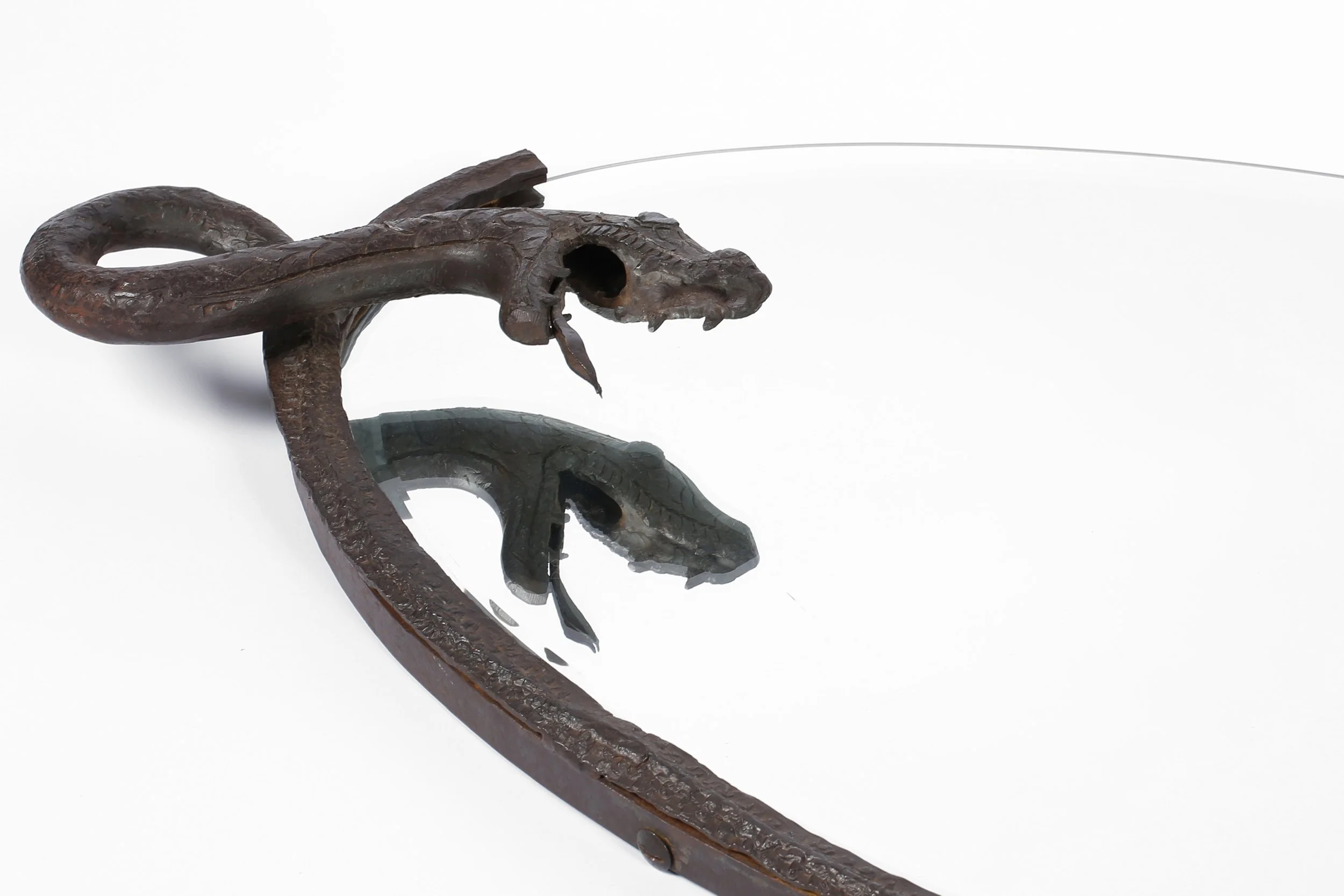 1940s Forged Iron Snake Mirror — Sauce