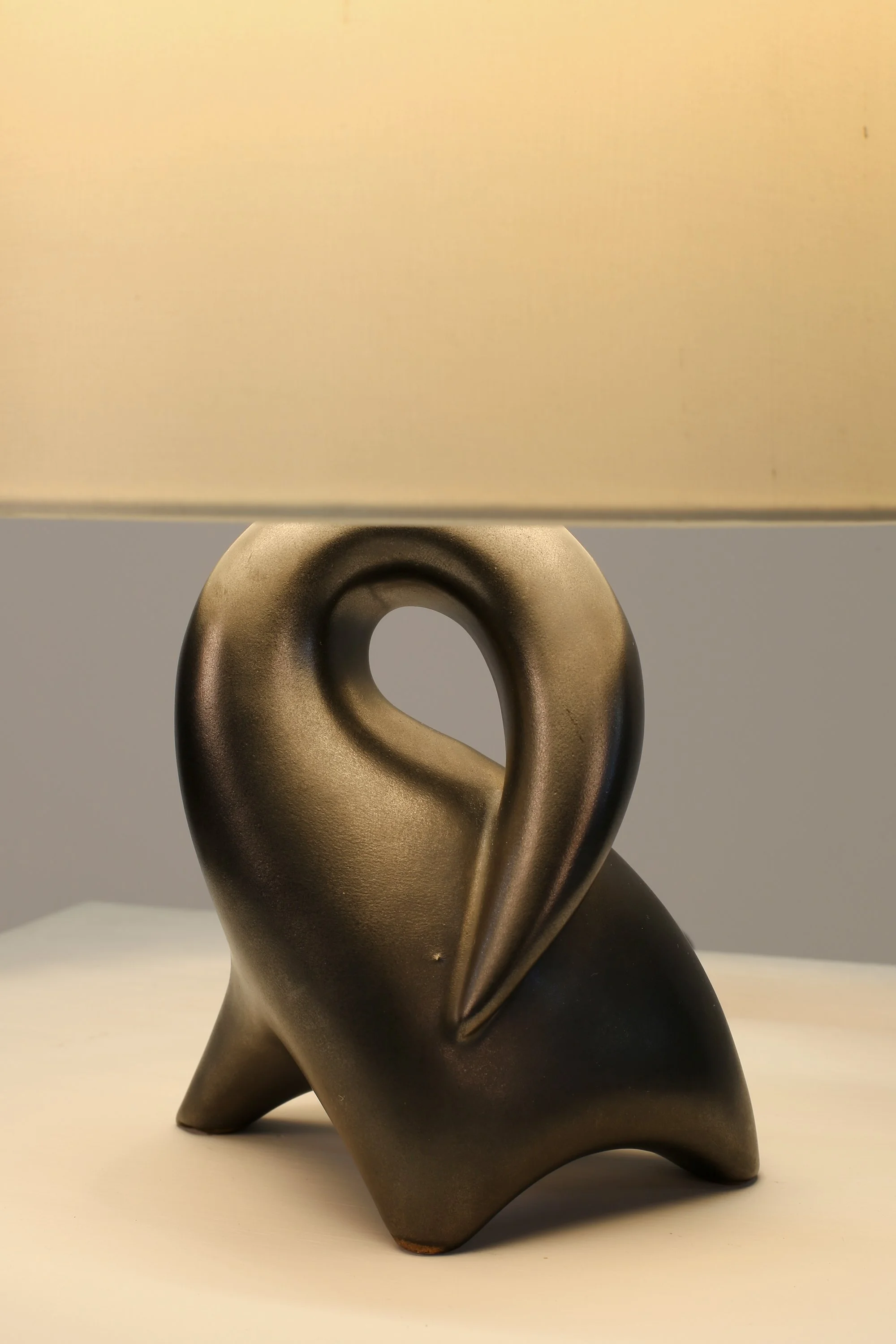 Gunmetal Glazed Zoomorphic Table Lamp — Sauce