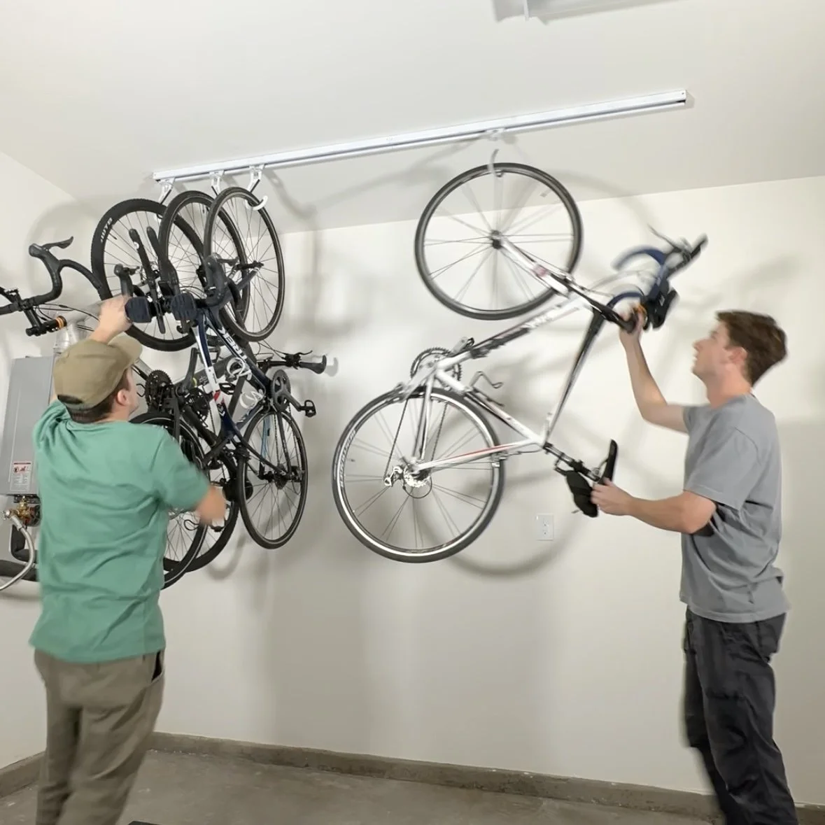Ceiling SAM® Bike Slide Pro – Space-Saving Ceiling Bike Rack, Made in USA, 300 lbs Capacity ...