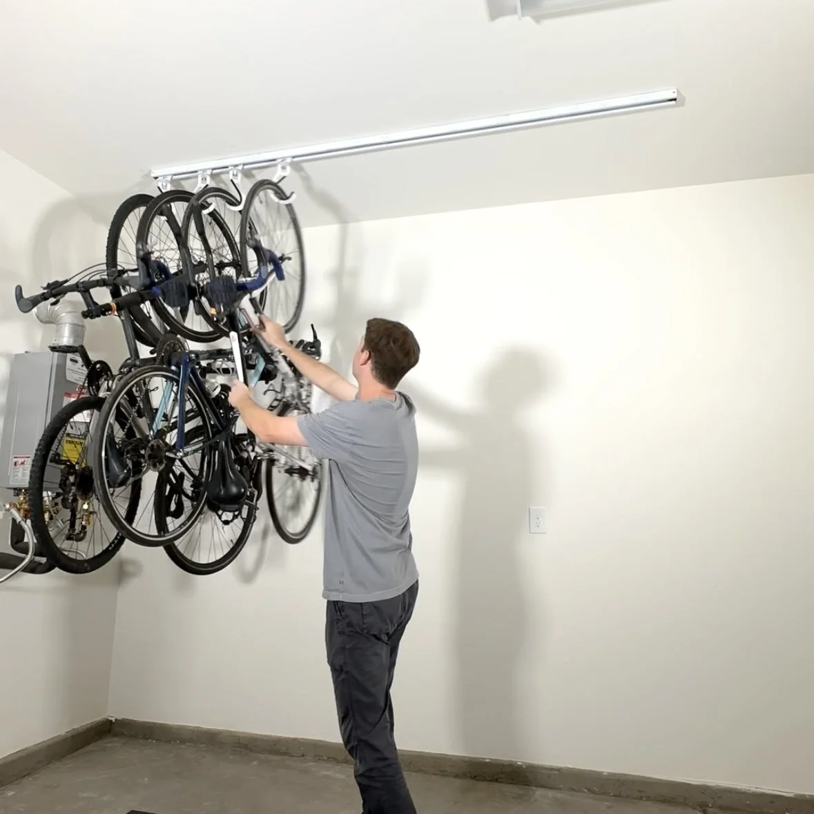 Ceiling SAM® Bike Slide Pro – Space-Saving Ceiling Bike Rack, Made in USA, 300 lbs Capacity ...