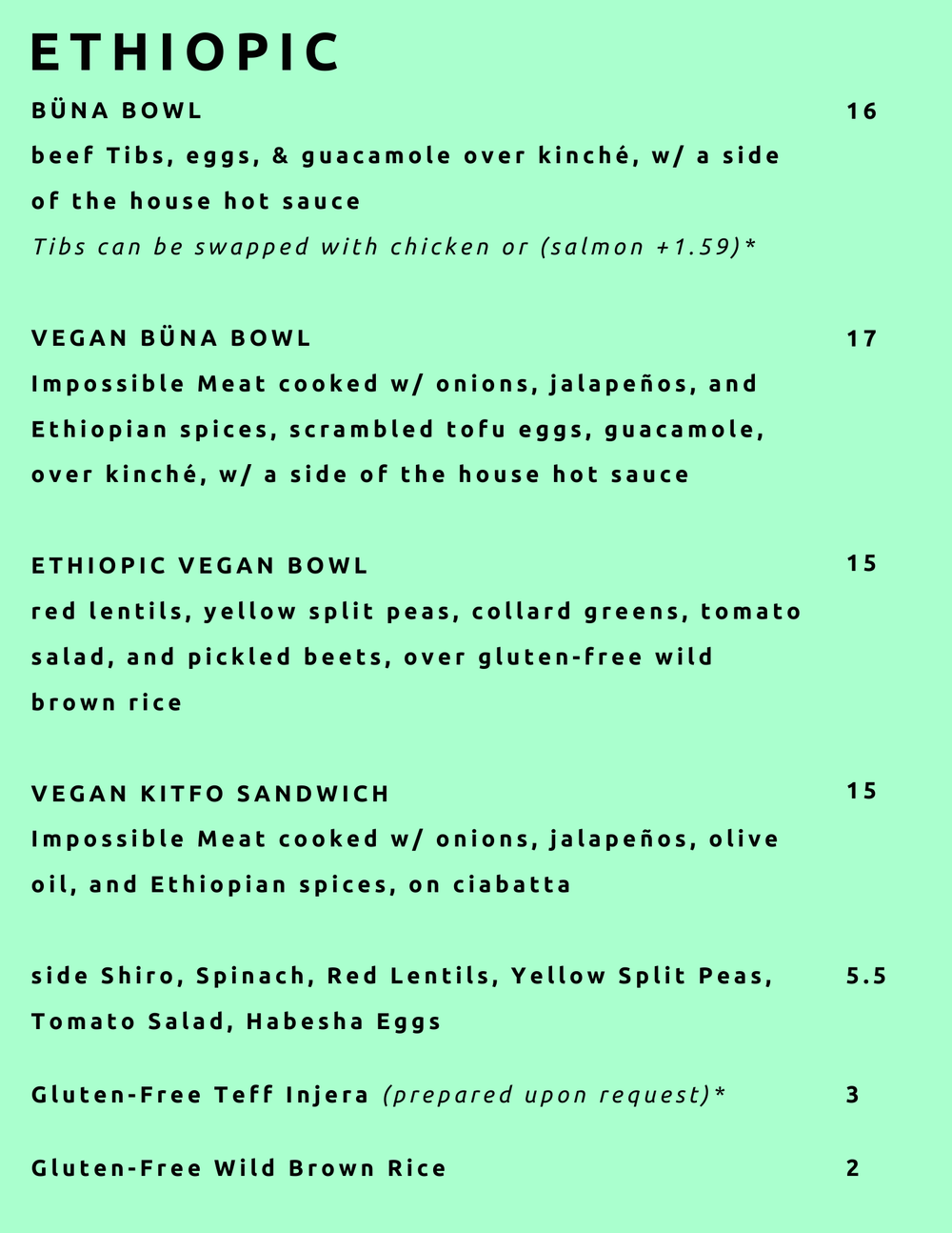 Menu — büna
