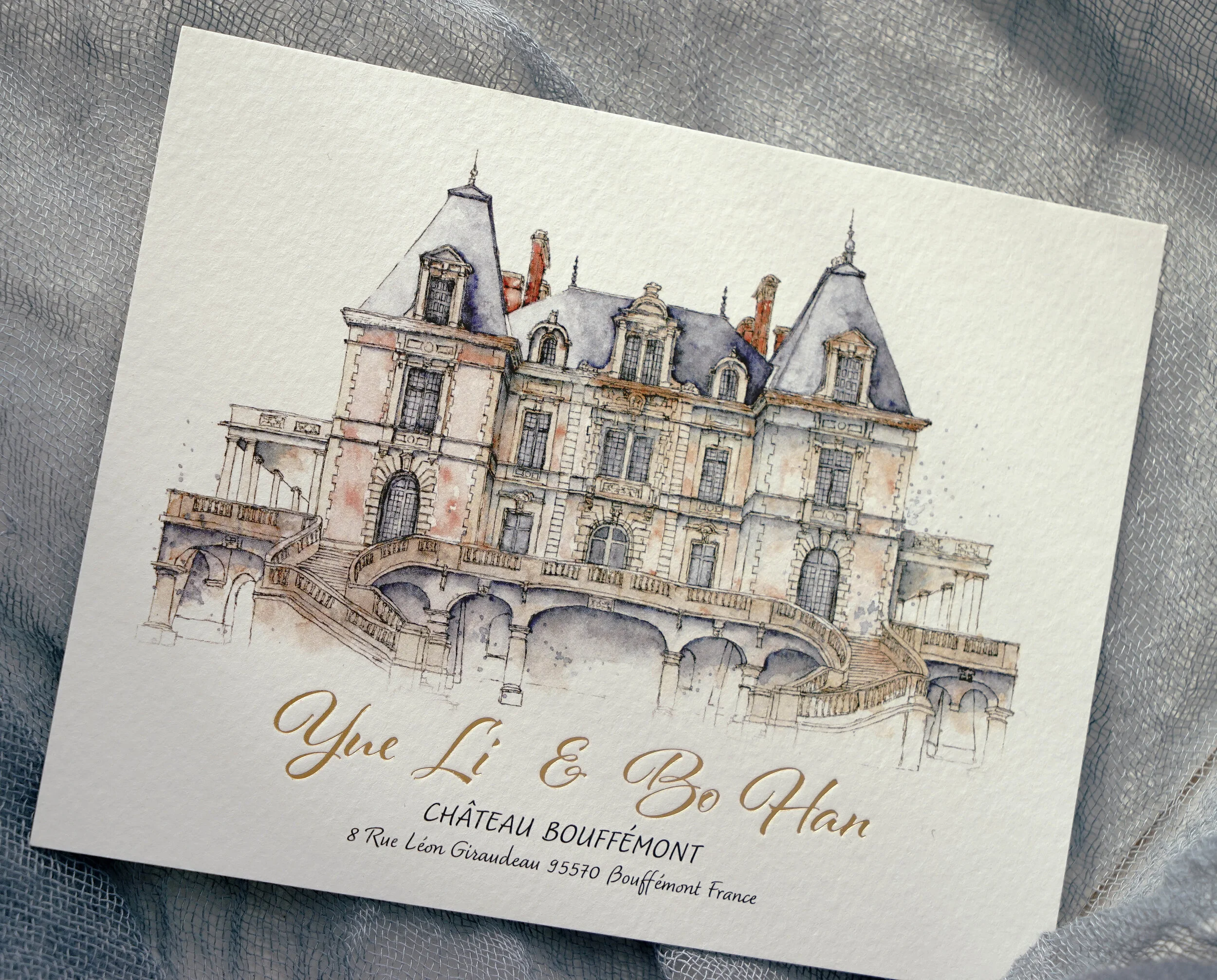 Custom Hand-Painted Venue Card — Illusdreams
