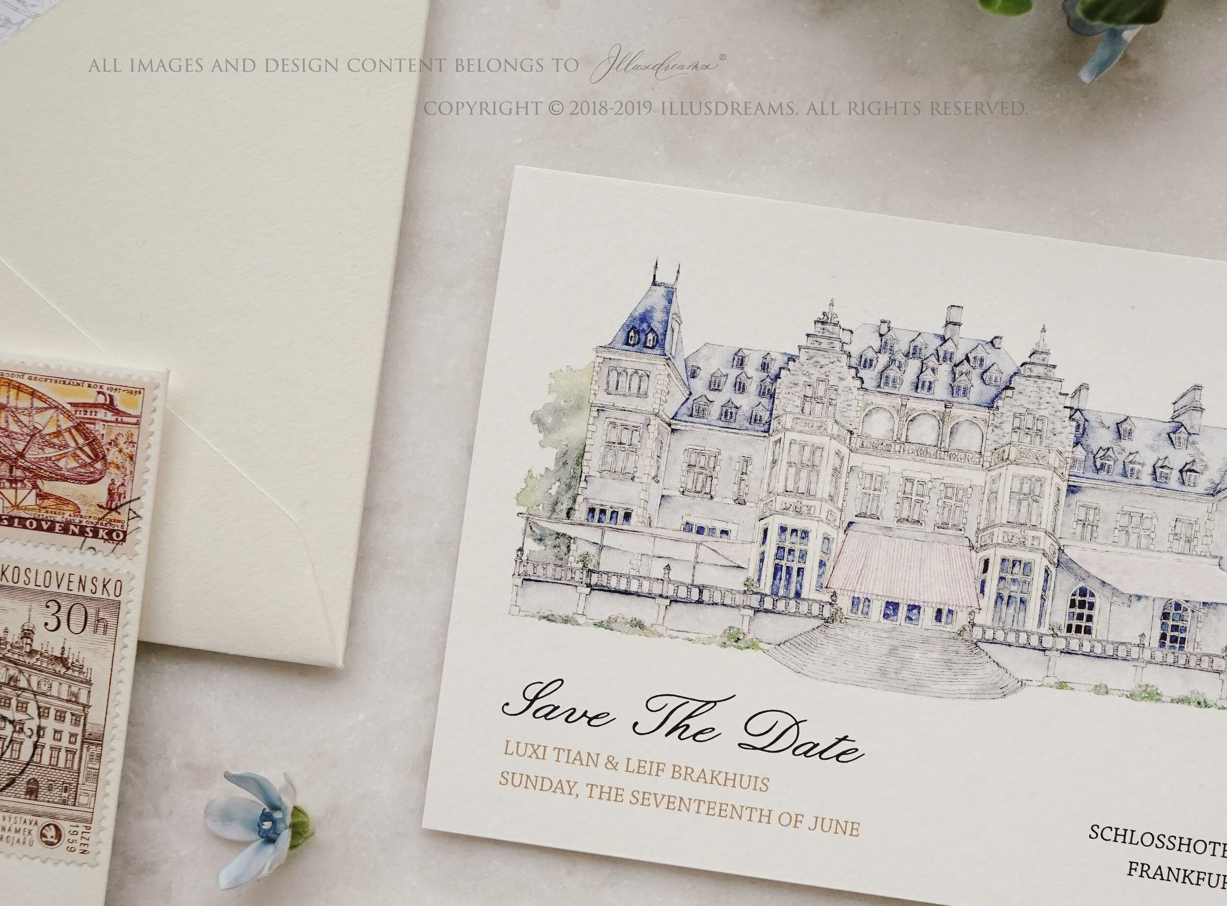 Custom Hand-Painted Venue Card — Illusdreams