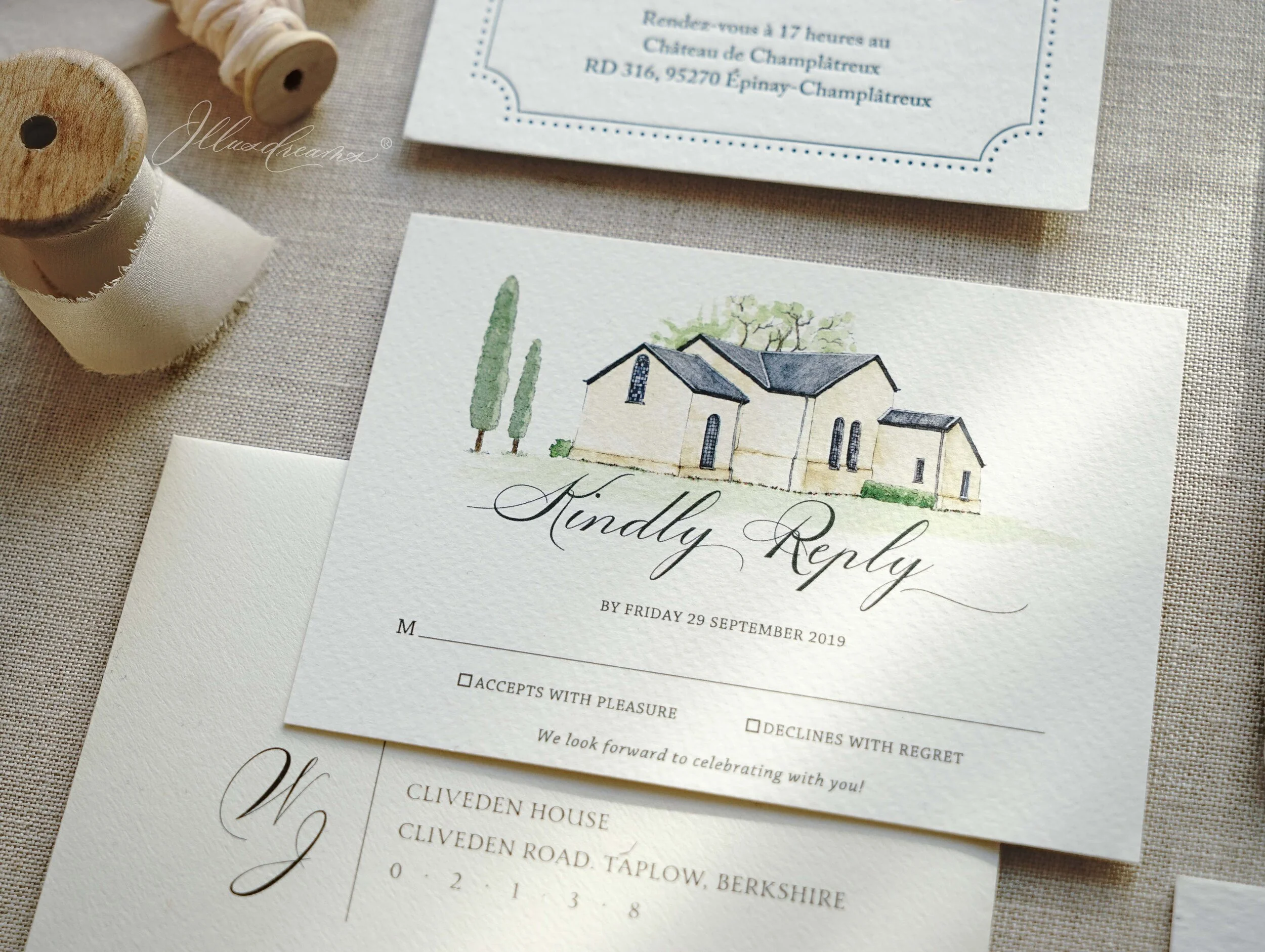 Custom Hand-Painted Venue Card — Illusdreams
