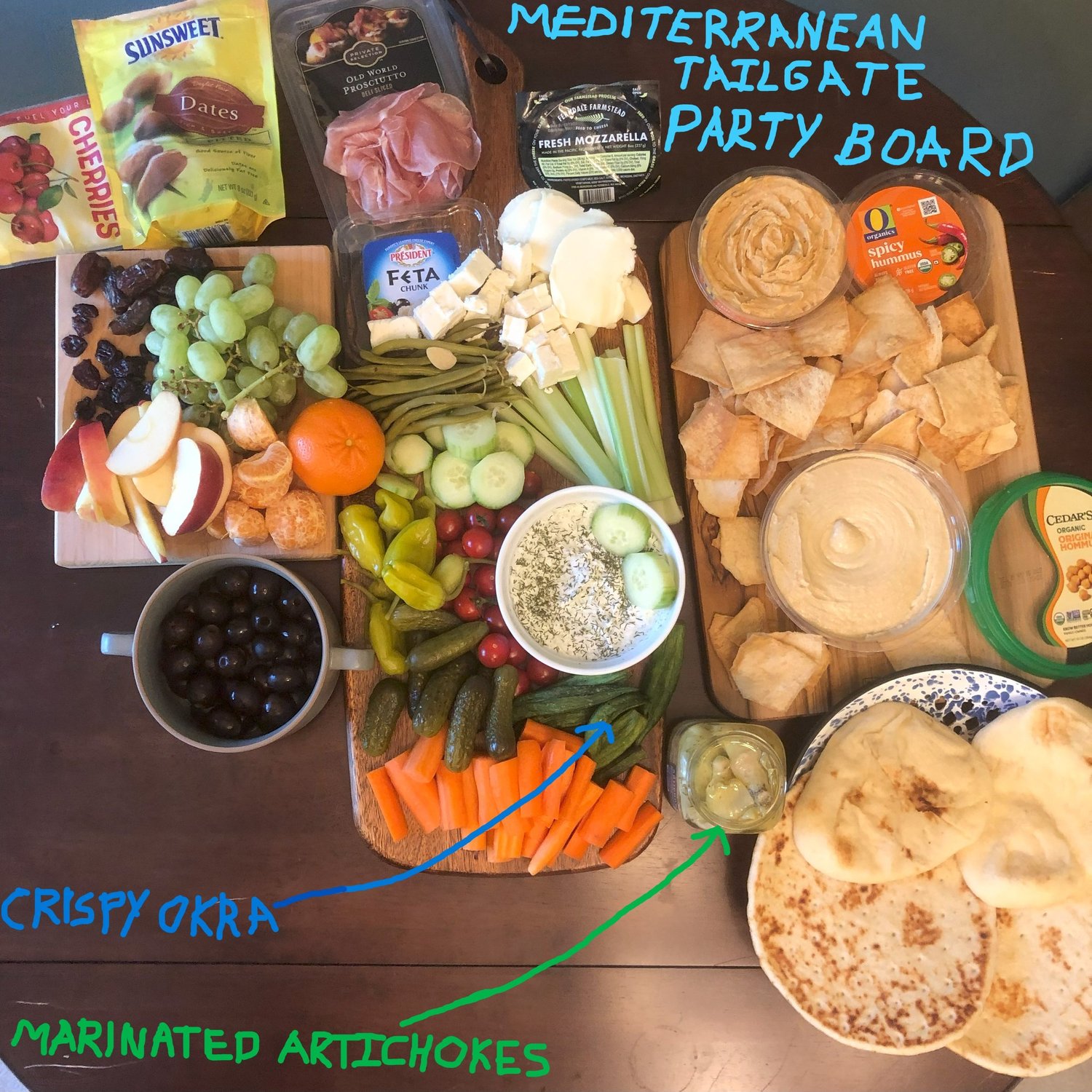 Mediterranean Tailgate Party Charcuterie Board — Steve Made Cooking