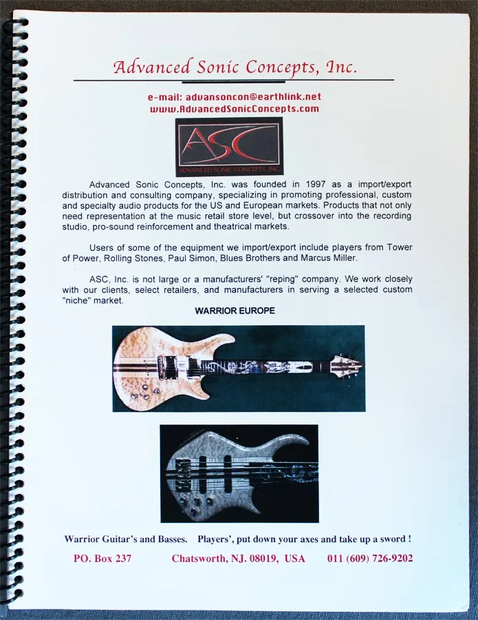 Warrior Catalog 12 String Bass Encyclopedia