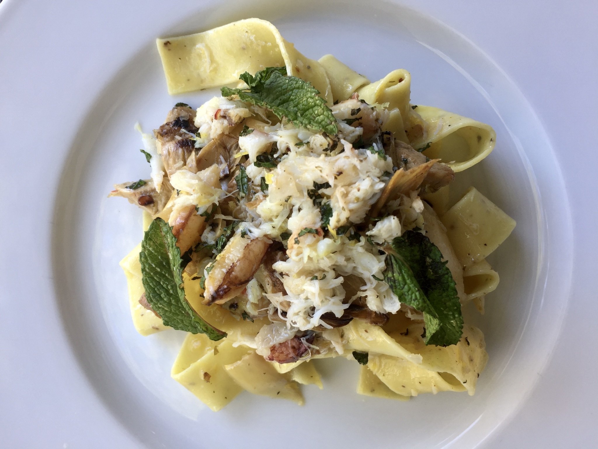 Papparedelle Crab Artichokes & Mint — Carl Mindling
