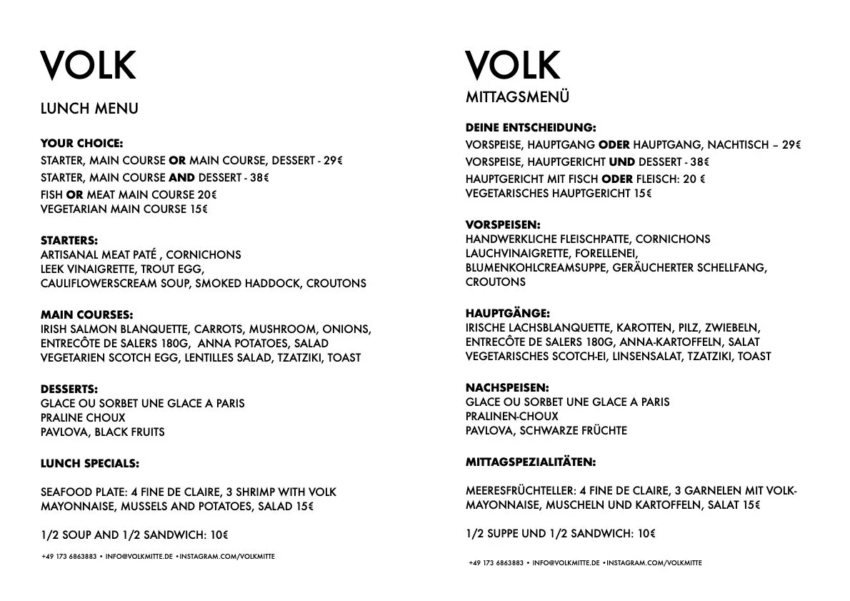 Menu — VOLK