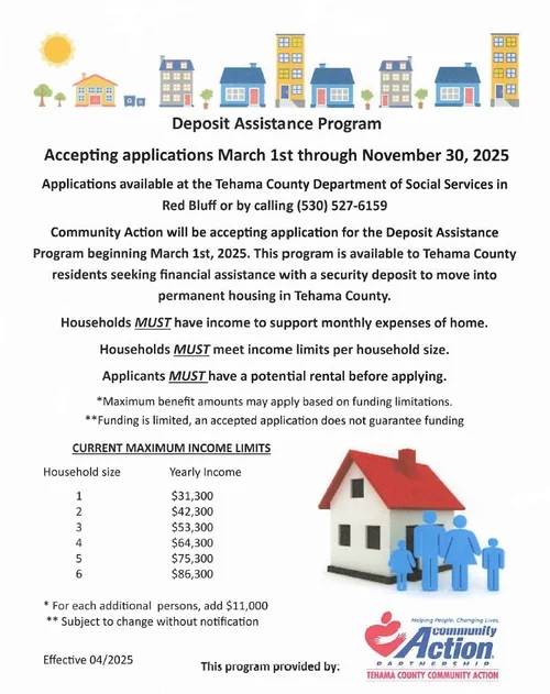 Housing Deposits — Tehama County Community Action Agency