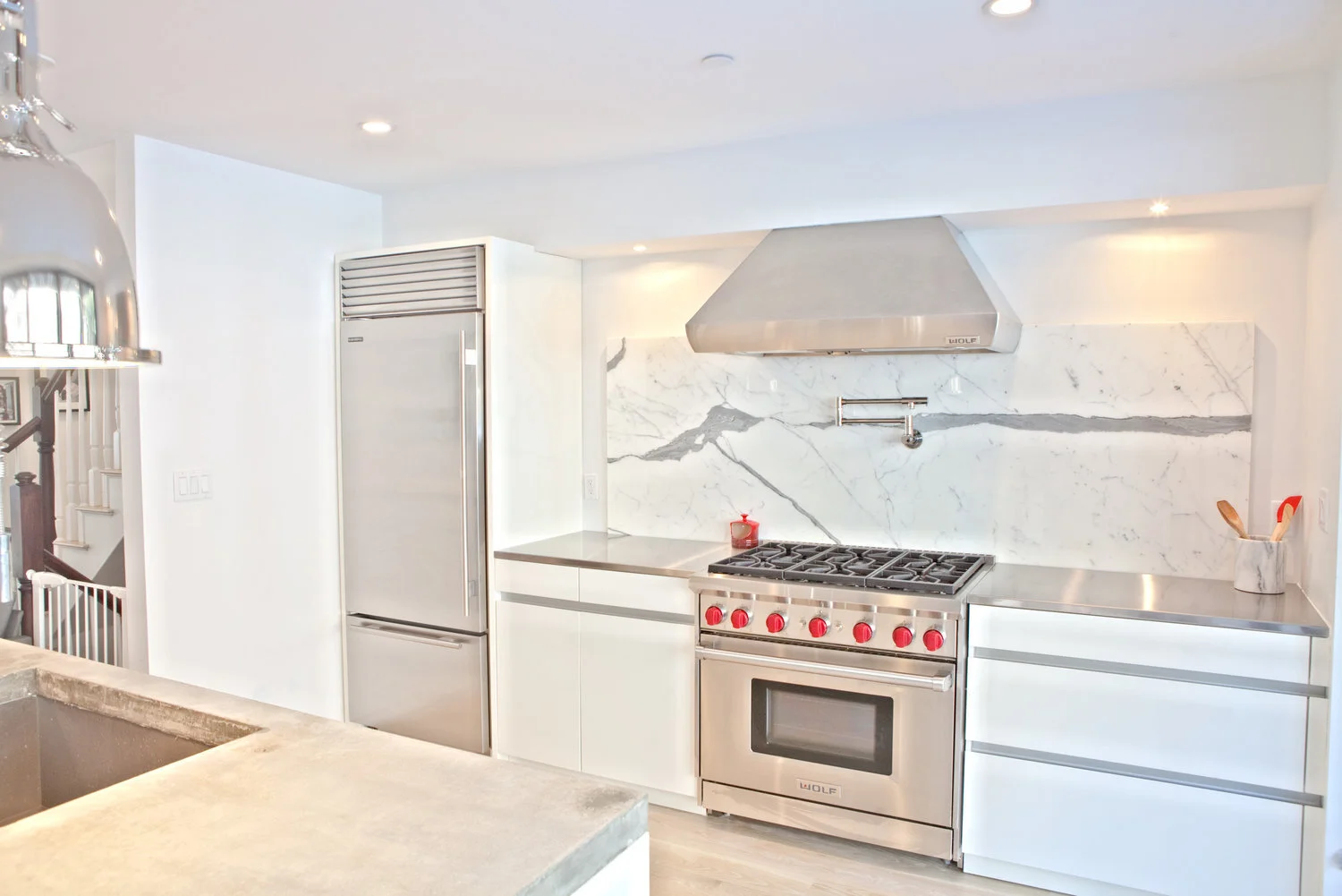 Boston South End Modern Kitchen Wolf Pro Range — Divine Design Center