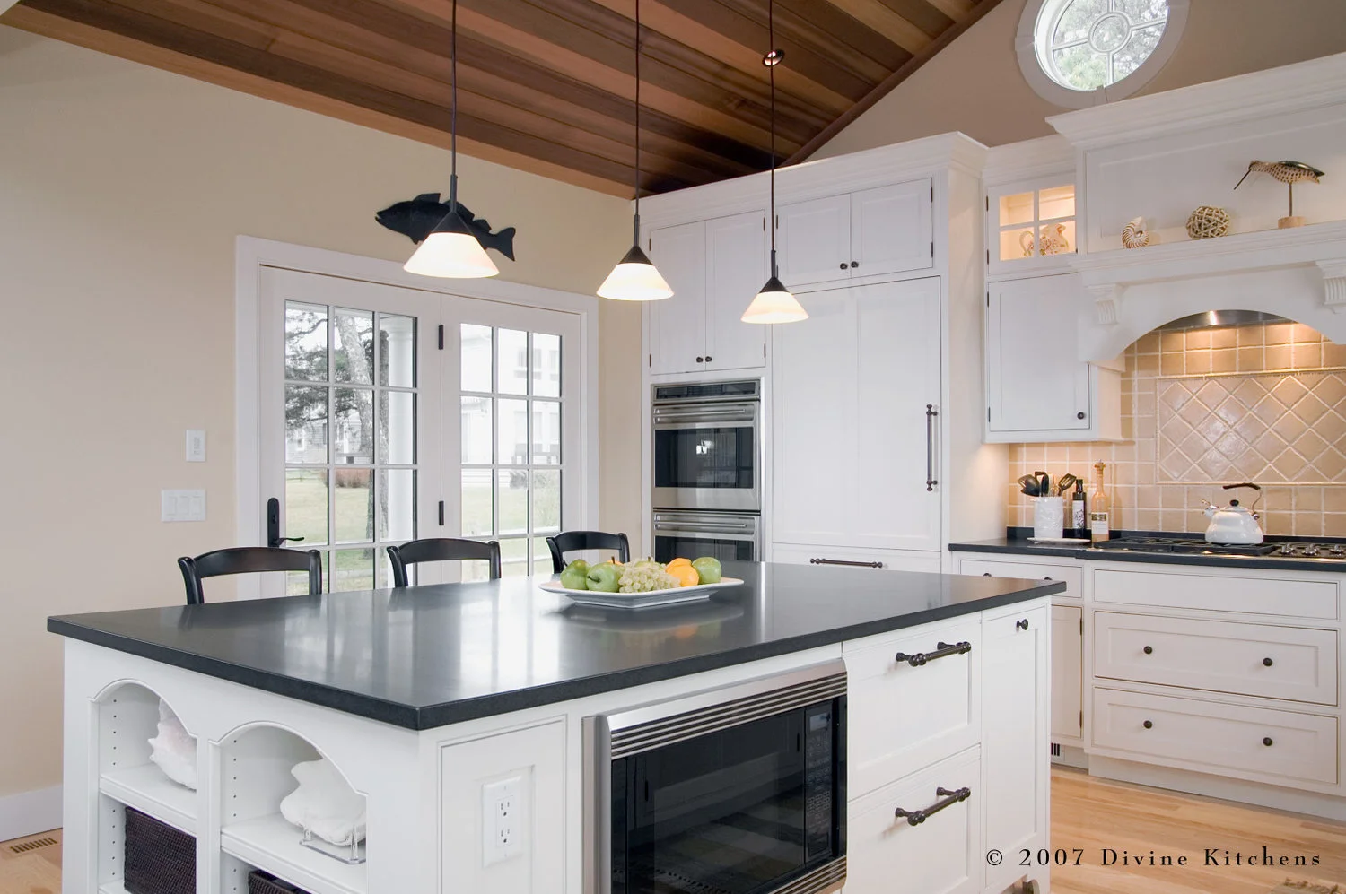 Cape Cod Transitional Kitchen Beadboard Ceiling — Divine Design Center