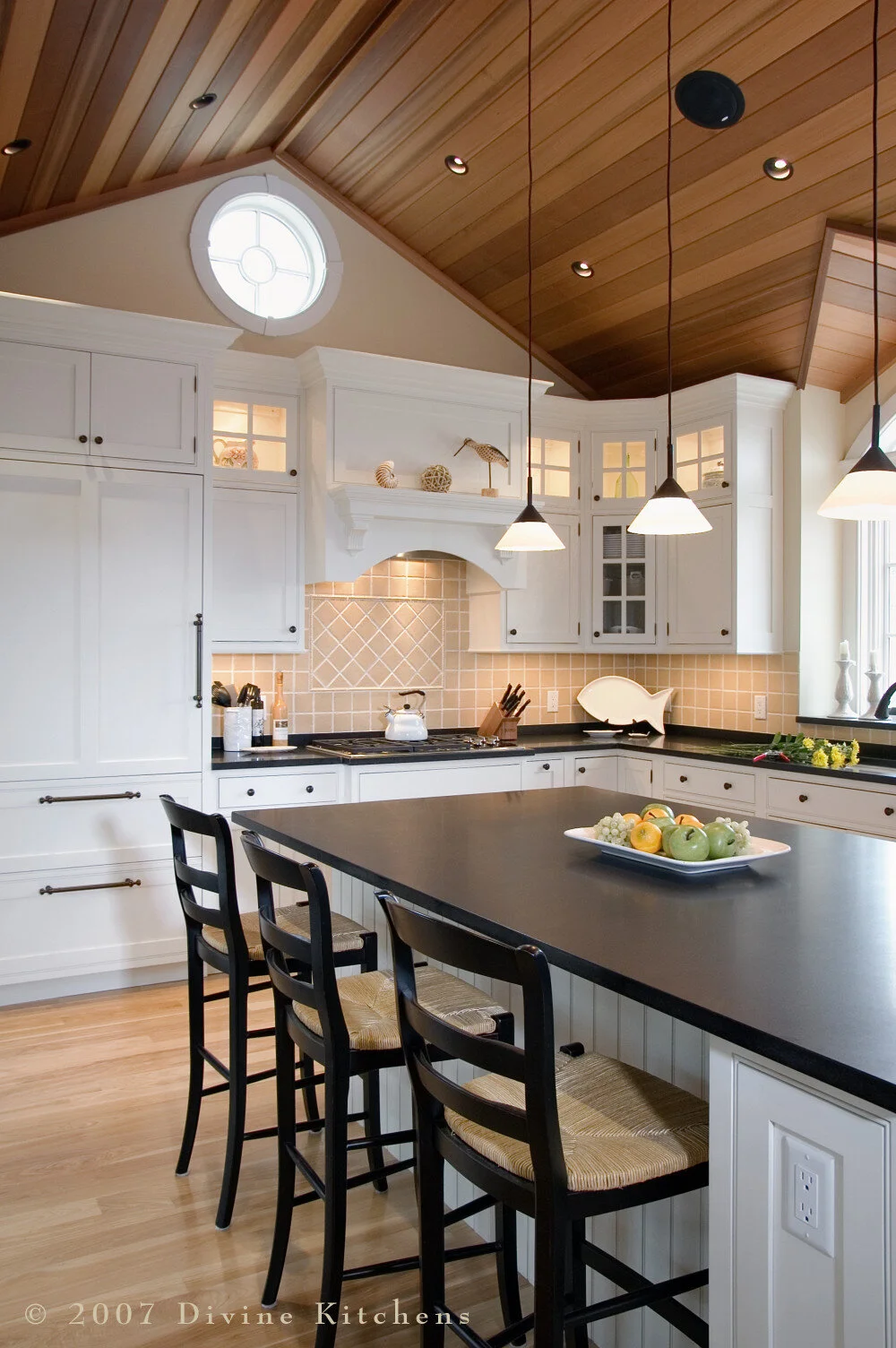 Cape Cod Transitional Kitchen Beadboard Ceiling — Divine Design Center