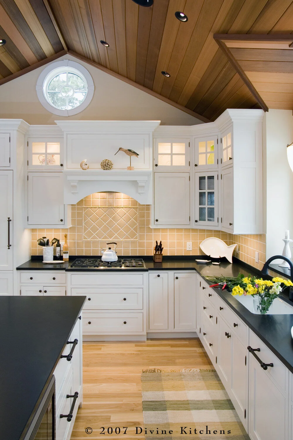 Cape Cod Transitional Kitchen Beadboard Ceiling — Divine Design Center