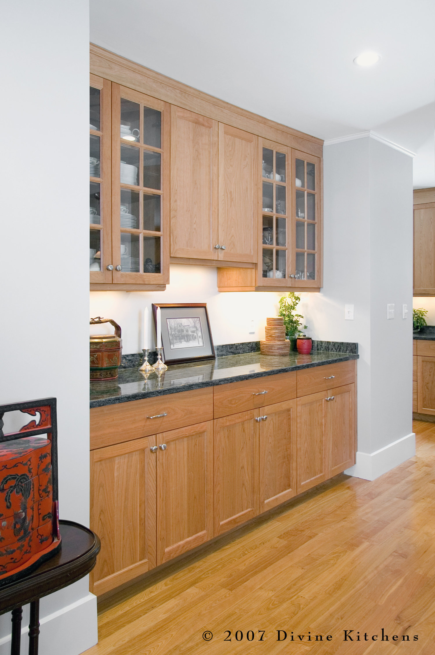 Boston Contemporary Shaker Kitchen Wood Tones — Divine Design Center