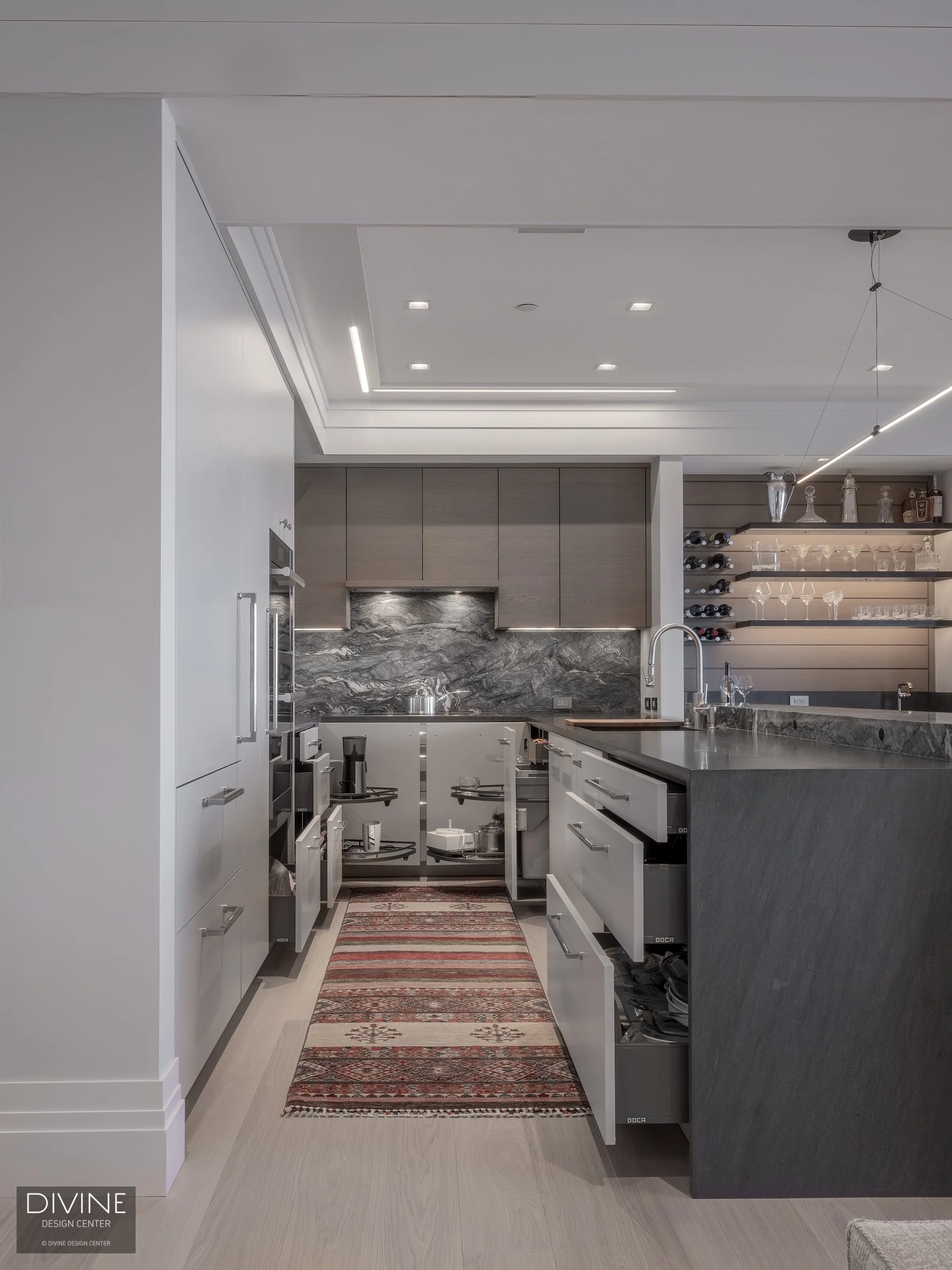Boston Wharf Kitchen In Modern Apartment — Divine Design Center