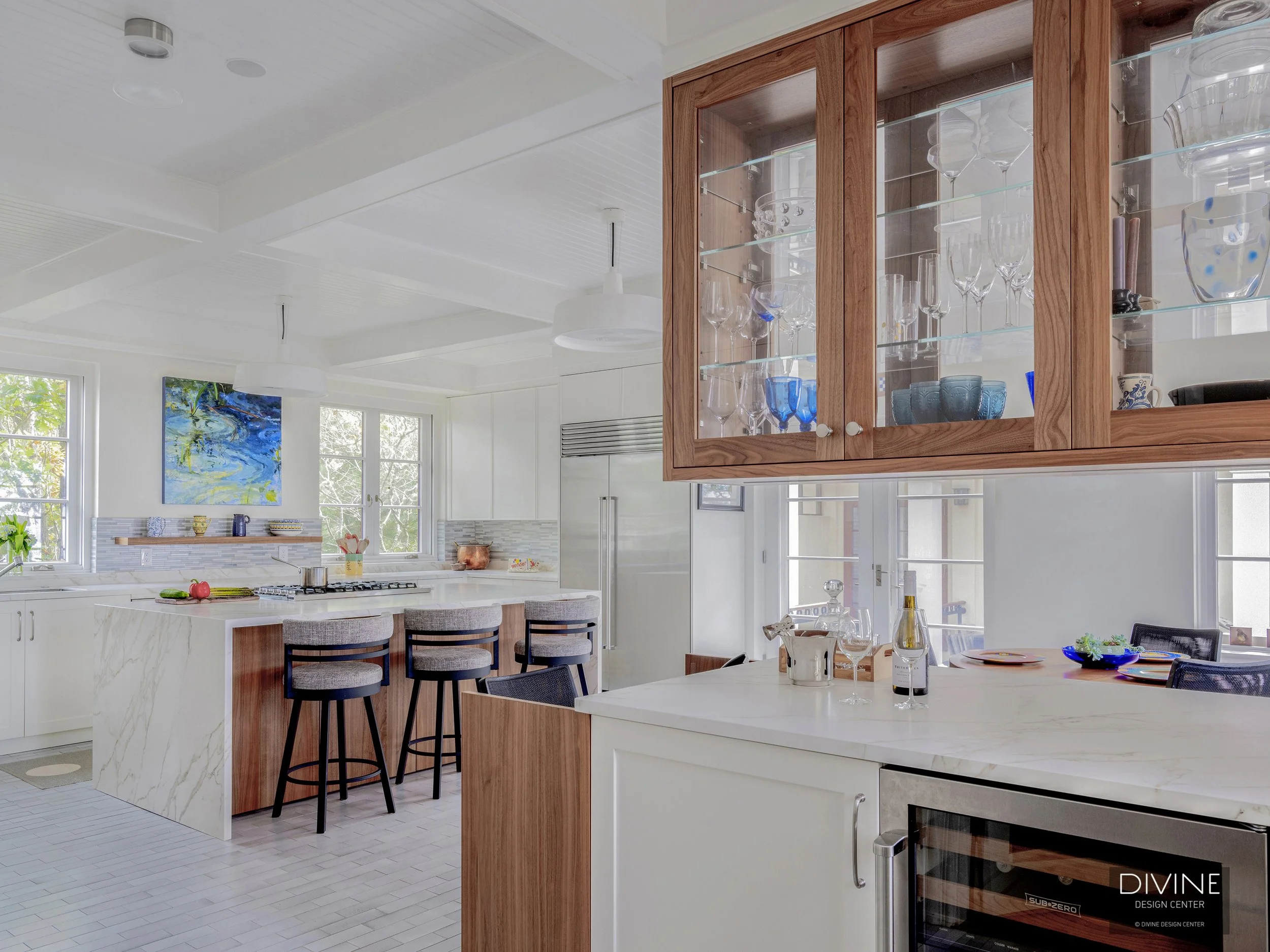 Boston Wood Transitional Kitchen — Divine Design Center
