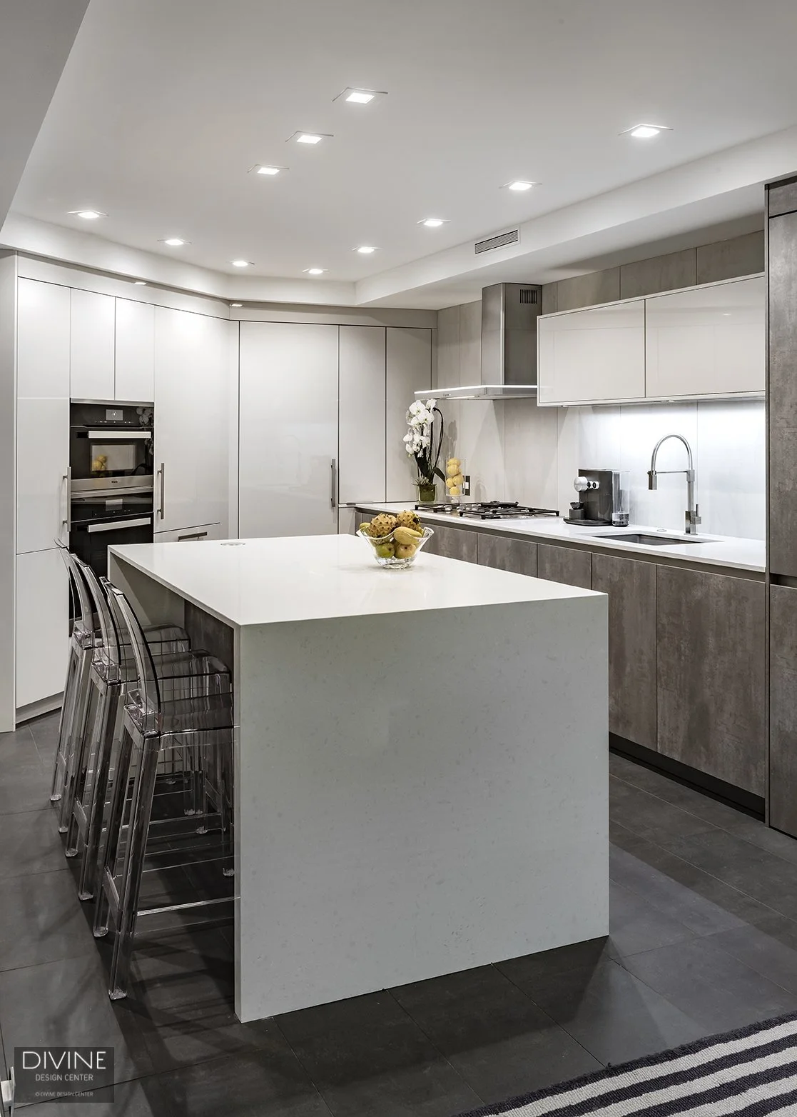 Newton Modern Concrete Kitchen — Divine Design Center