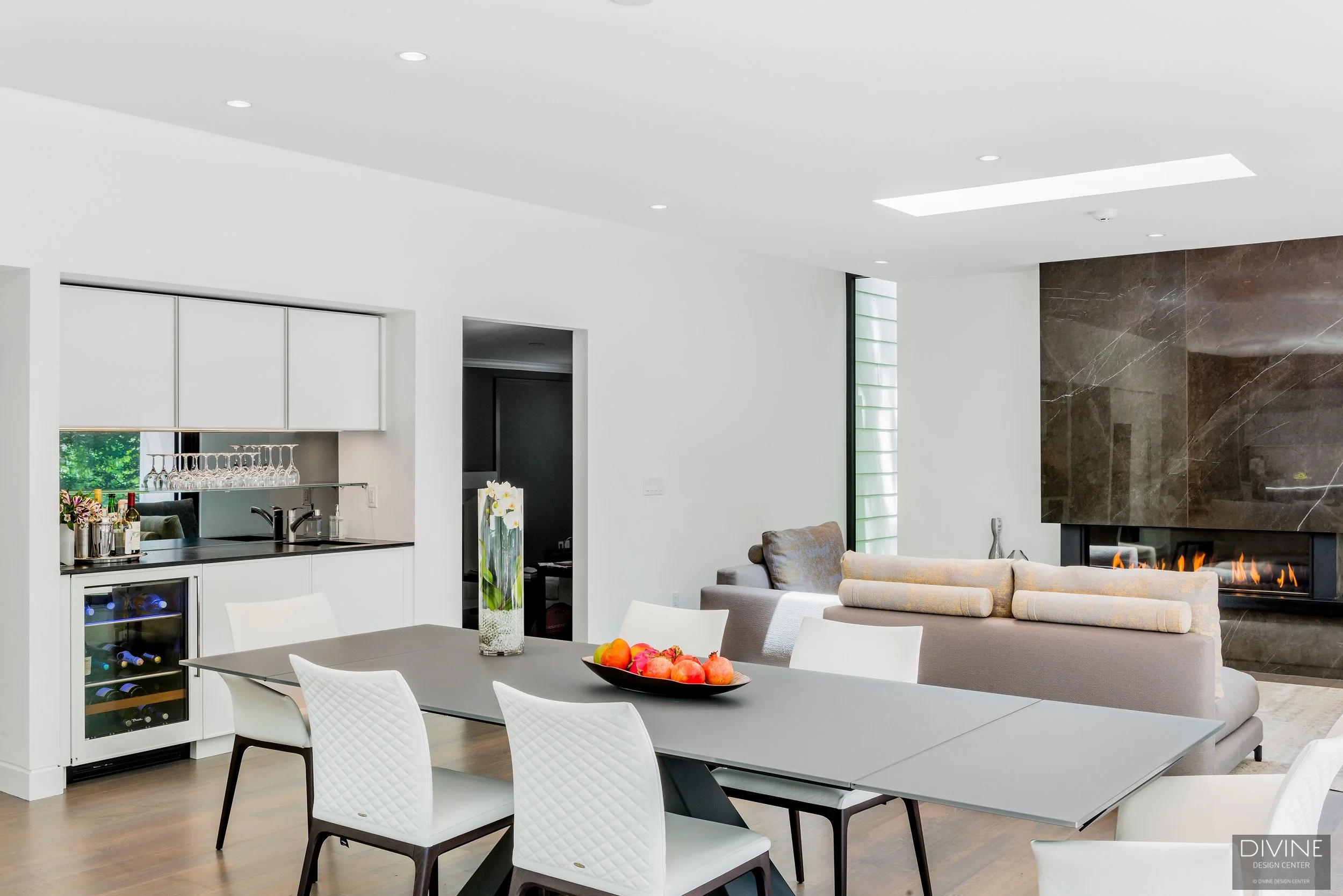 Wellesley Modern Kitchen Open Living Room Concept — Divine Design Center