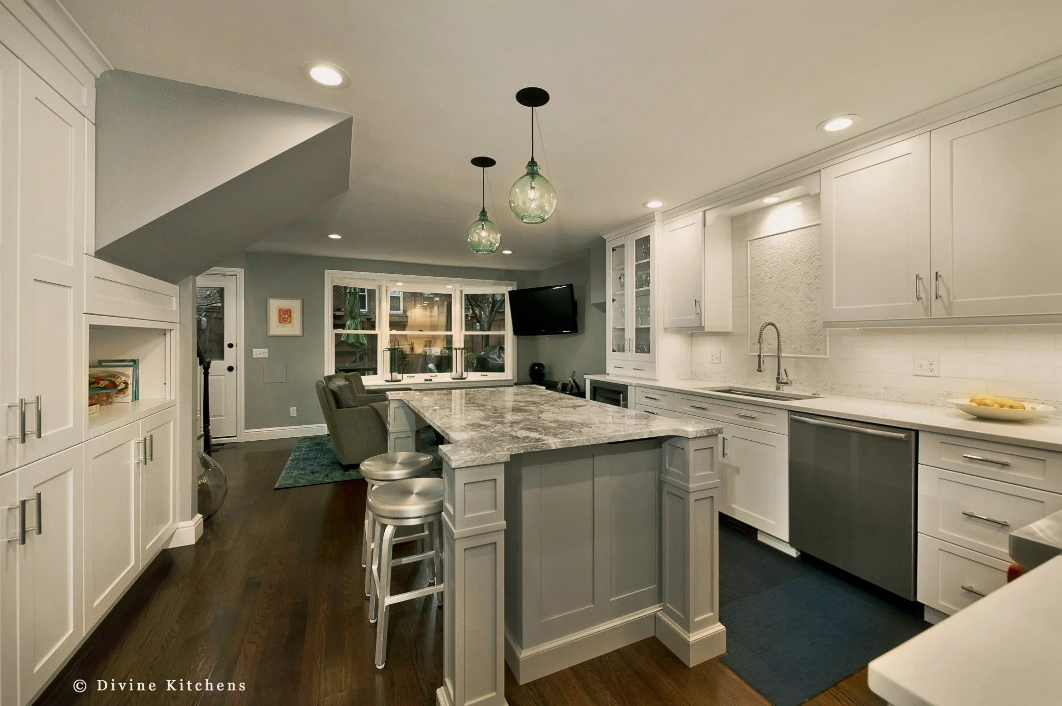 Boston South End Transitional Kitchen & Master Bathroom — Divine Design ...
