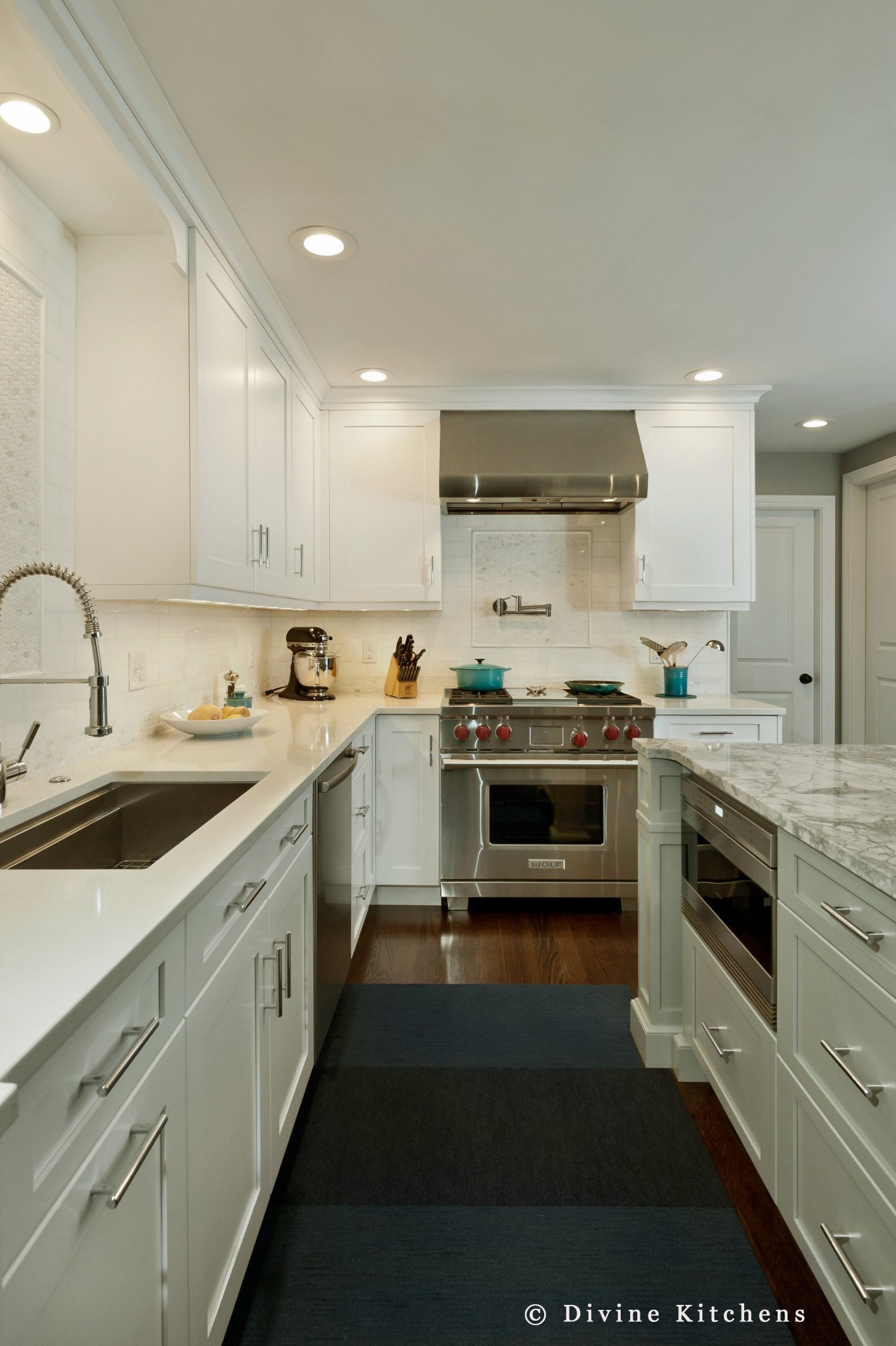 Boston South End Transitional Kitchen & Master Bathroom — Divine Design ...