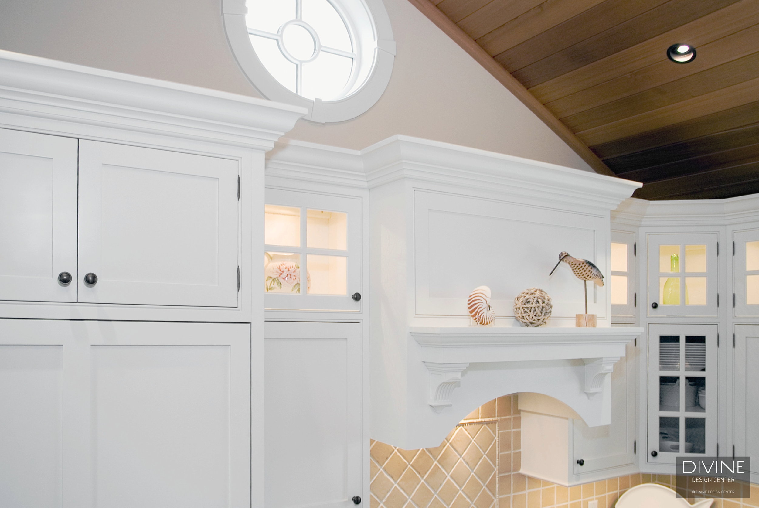 Cape Cod Transitional Kitchen Beadboard Ceiling — Divine Design Center