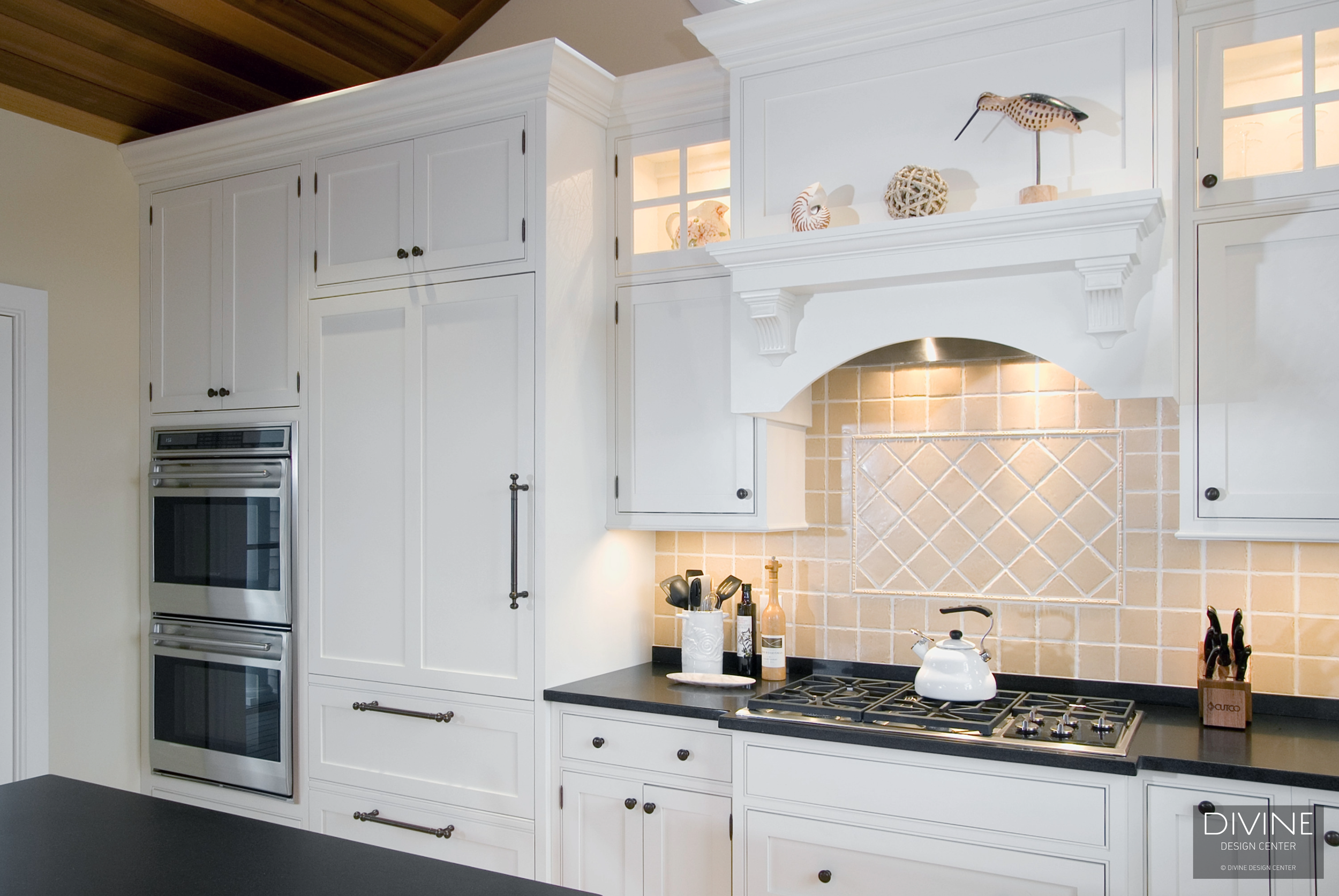Cape Cod Transitional Kitchen Beadboard Ceiling — Divine Design Center
