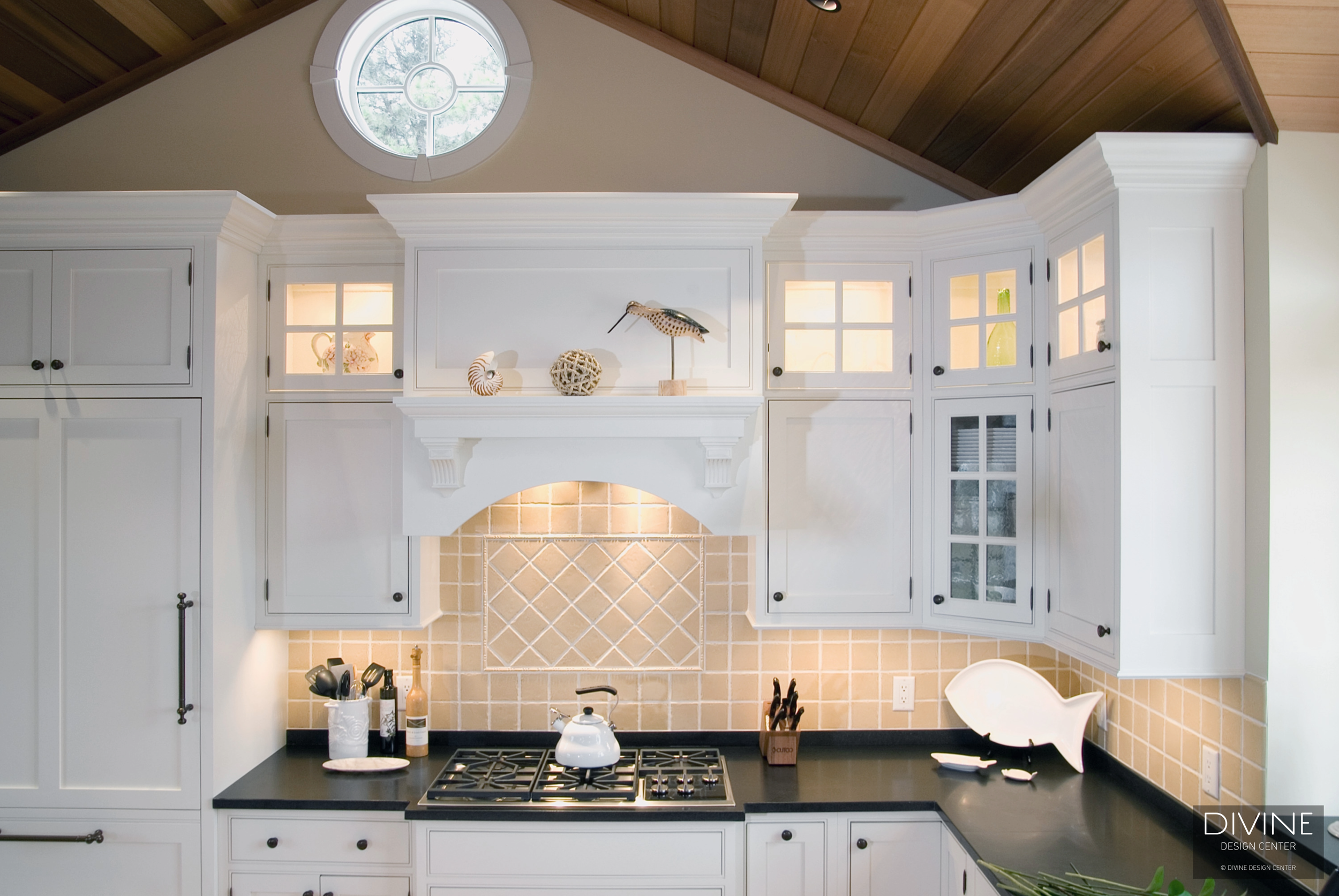 Cape Cod Transitional Kitchen Beadboard Ceiling — Divine Design Center