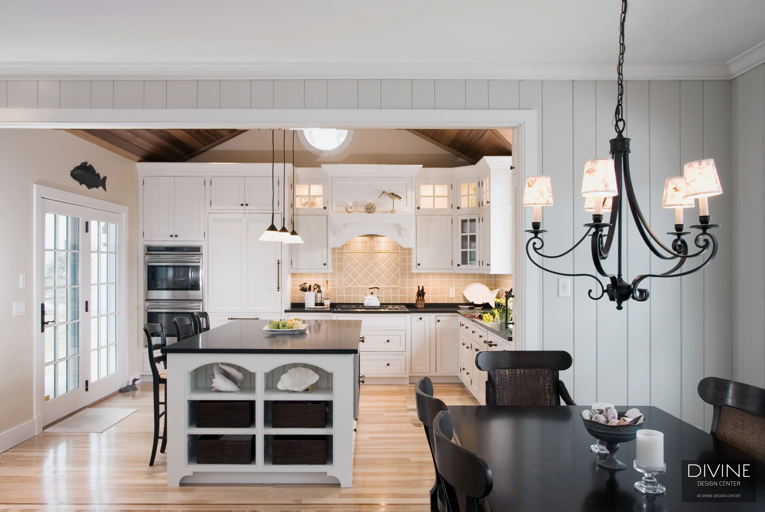 Cape Cod Transitional Kitchen Beadboard Ceiling — Divine Design Center