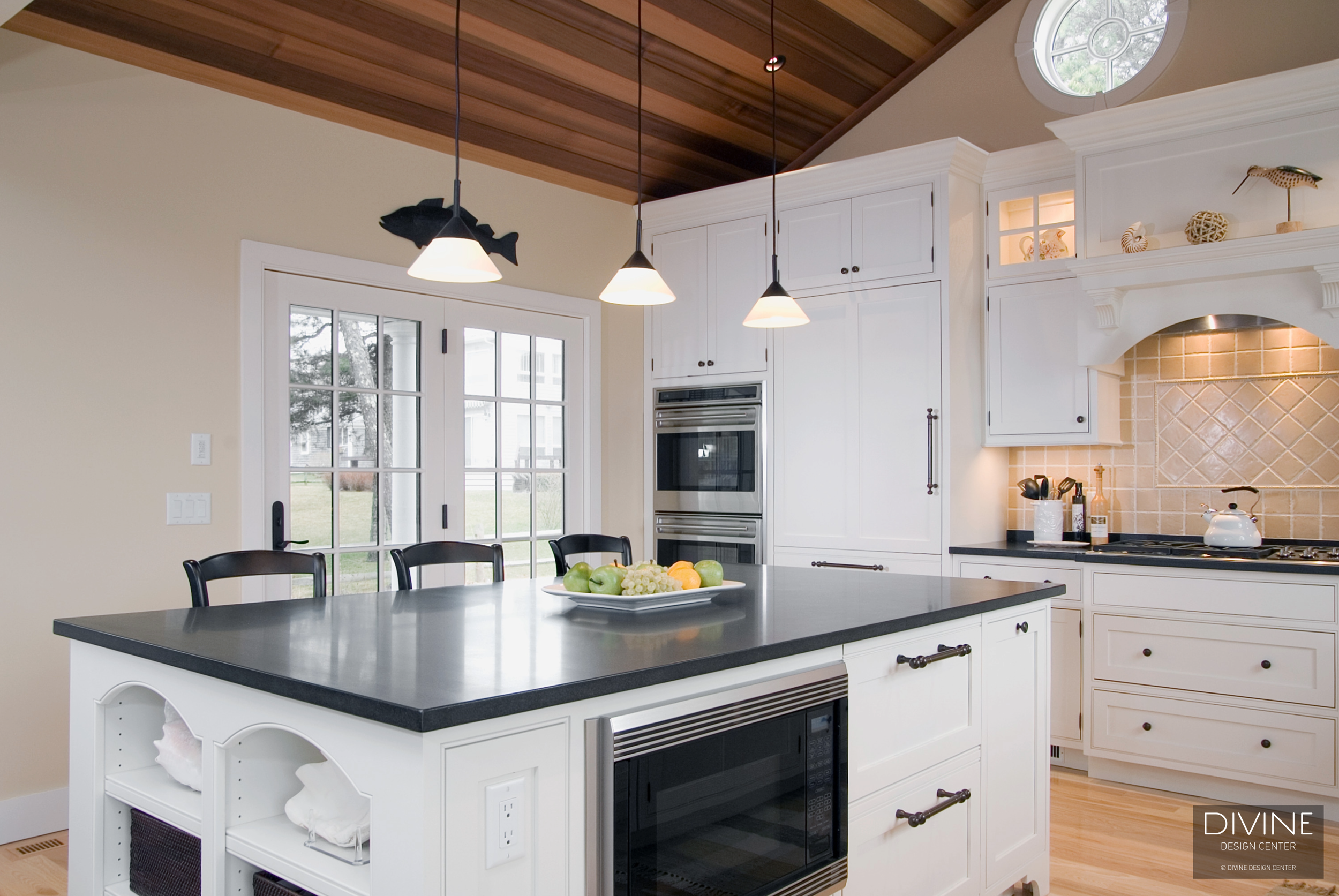 Cape Cod Transitional Kitchen Beadboard Ceiling — Divine Design Center