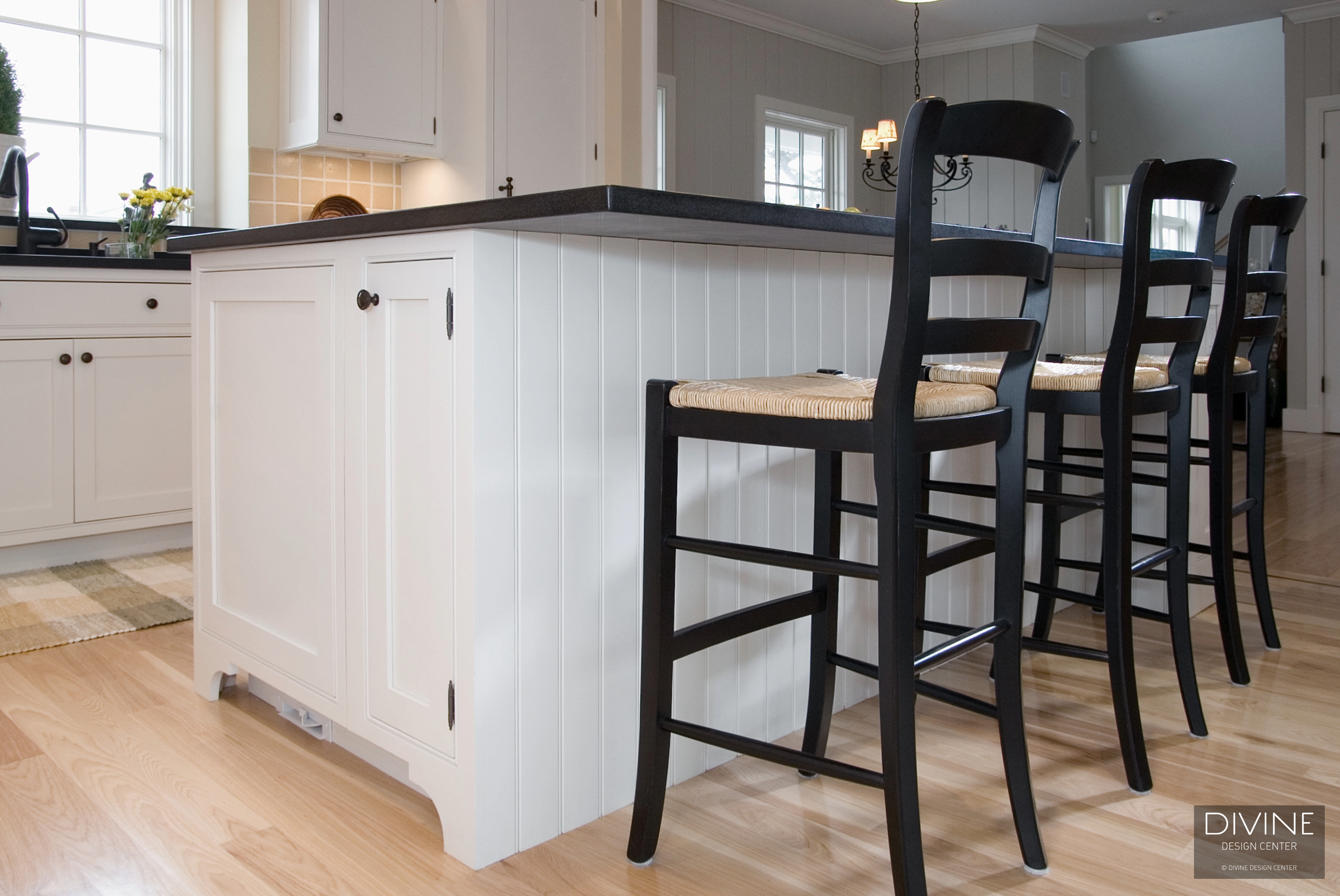 Cape Cod Transitional Kitchen Beadboard Ceiling — Divine Design Center