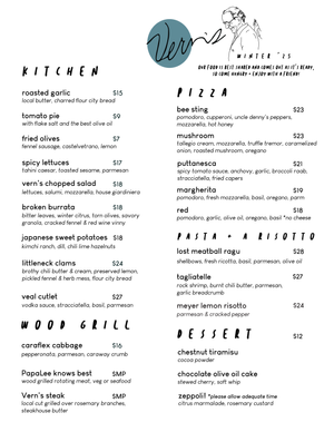 Menus — Vern's