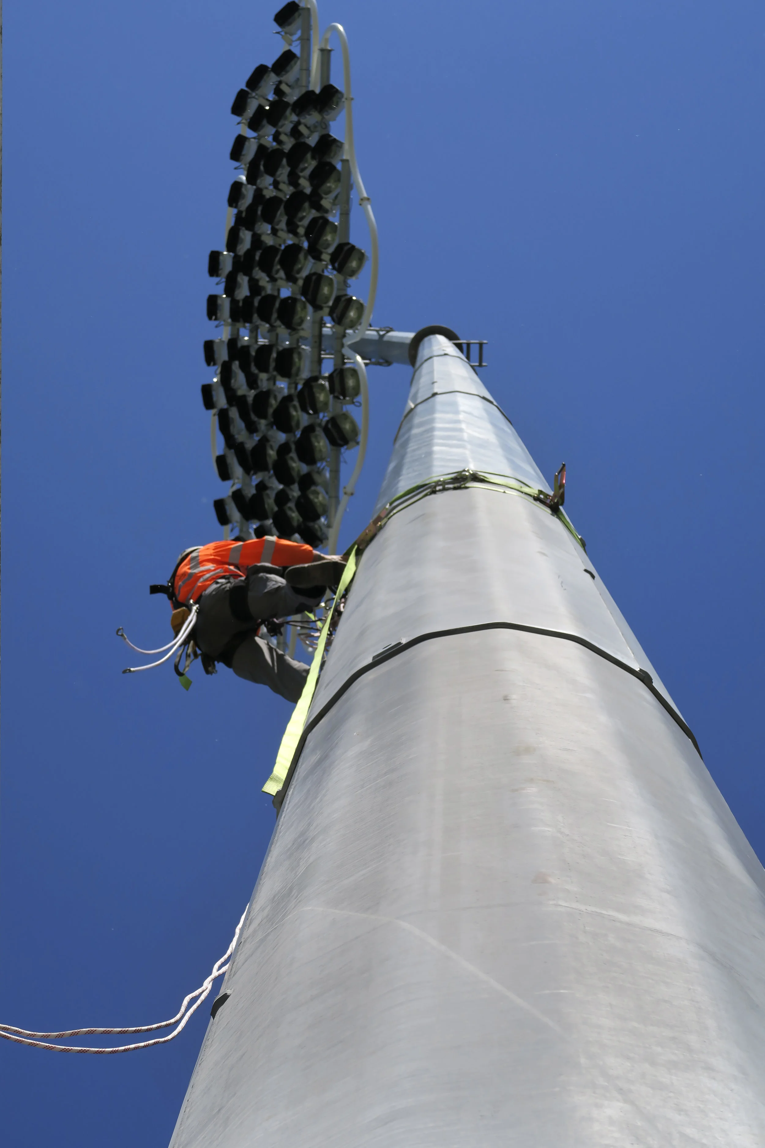 Lighting Mast Maintenance — Vertex Access | Rope Access | Drone Surveys ...