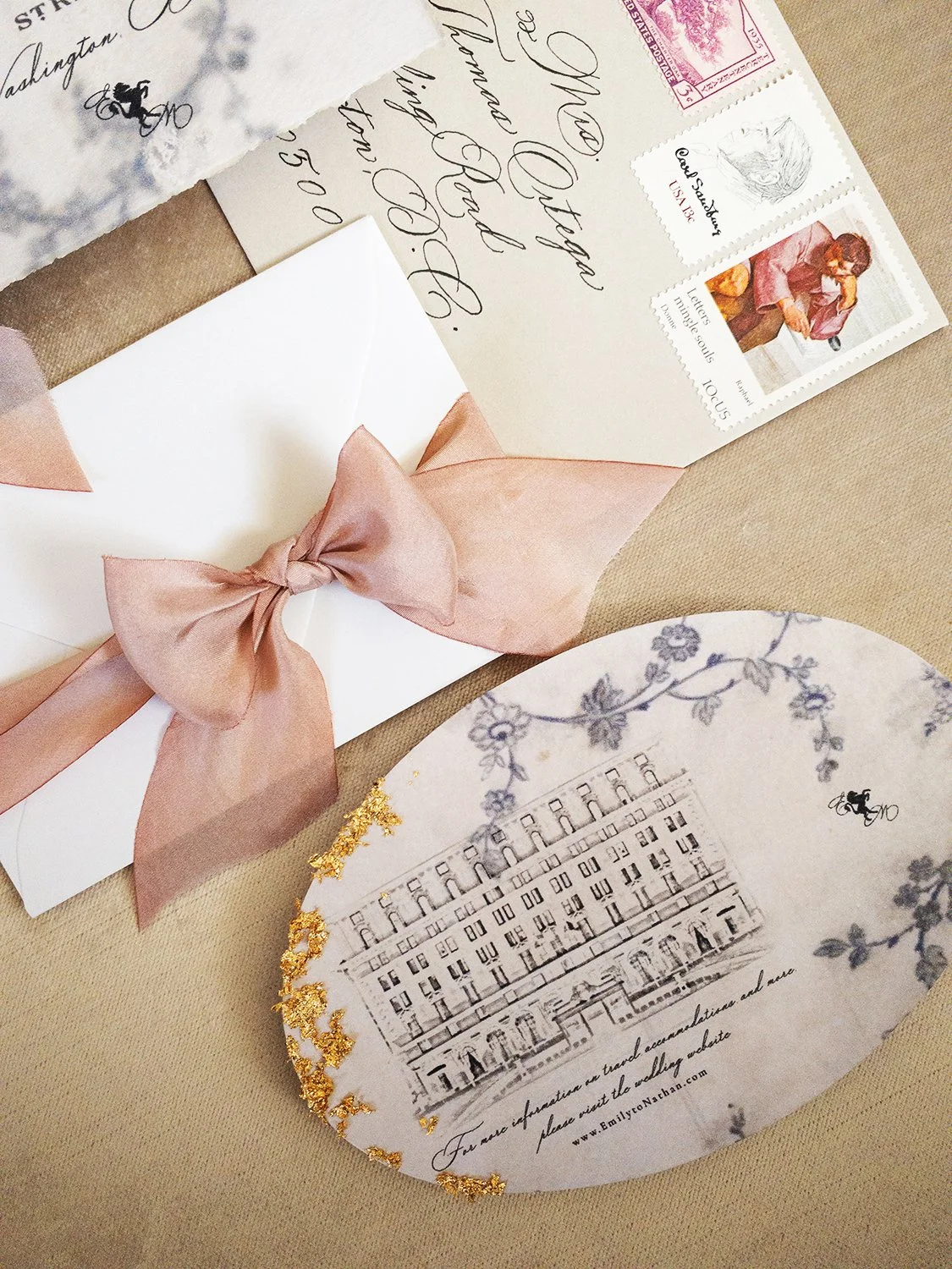 ROMANTIC CUSTOM EUROPEAN-INSPIRED OLD-WORLD WEDDING INVITATIONS ...