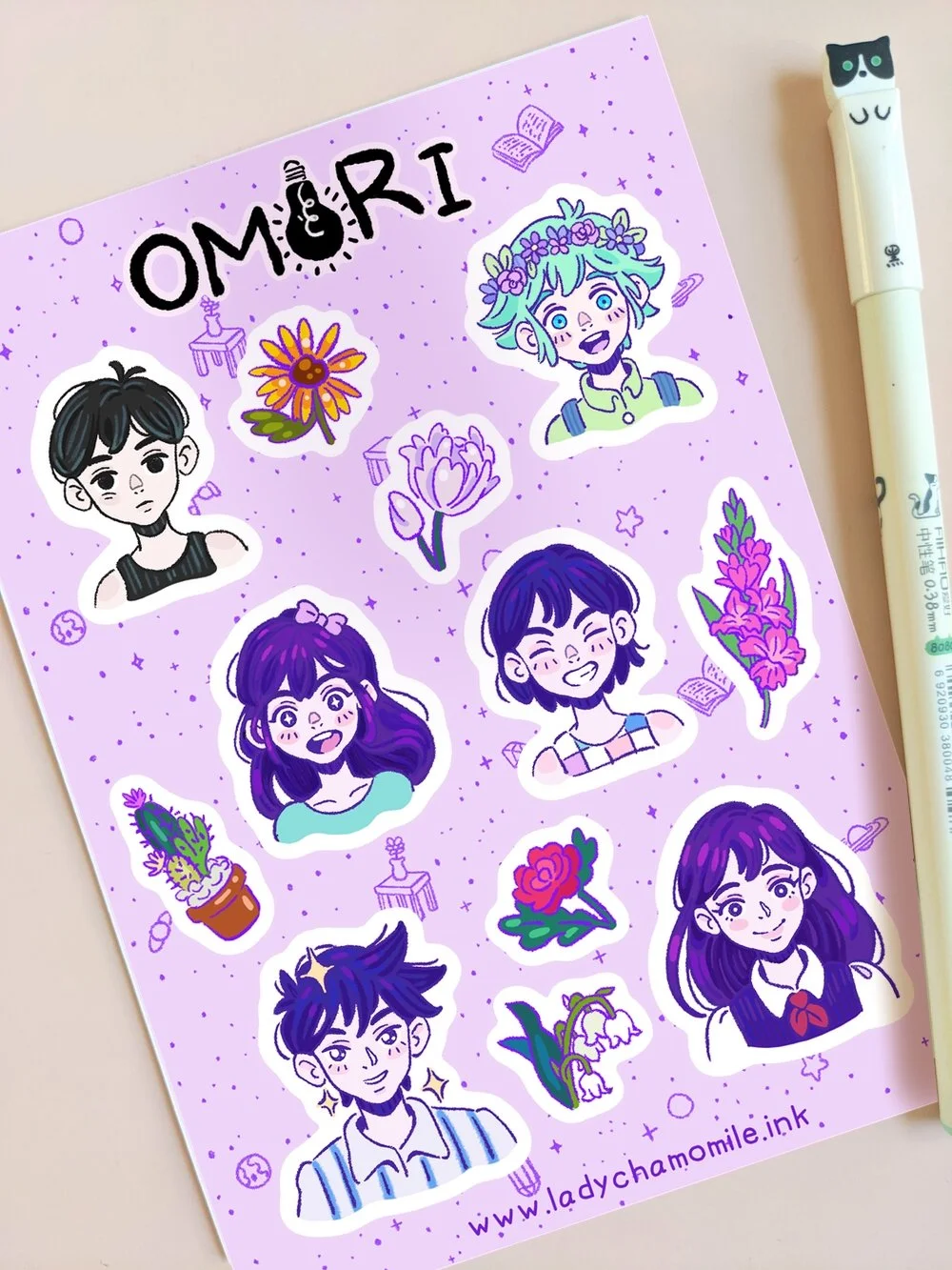 Omori Sticker Sheet — Lady Chamomile