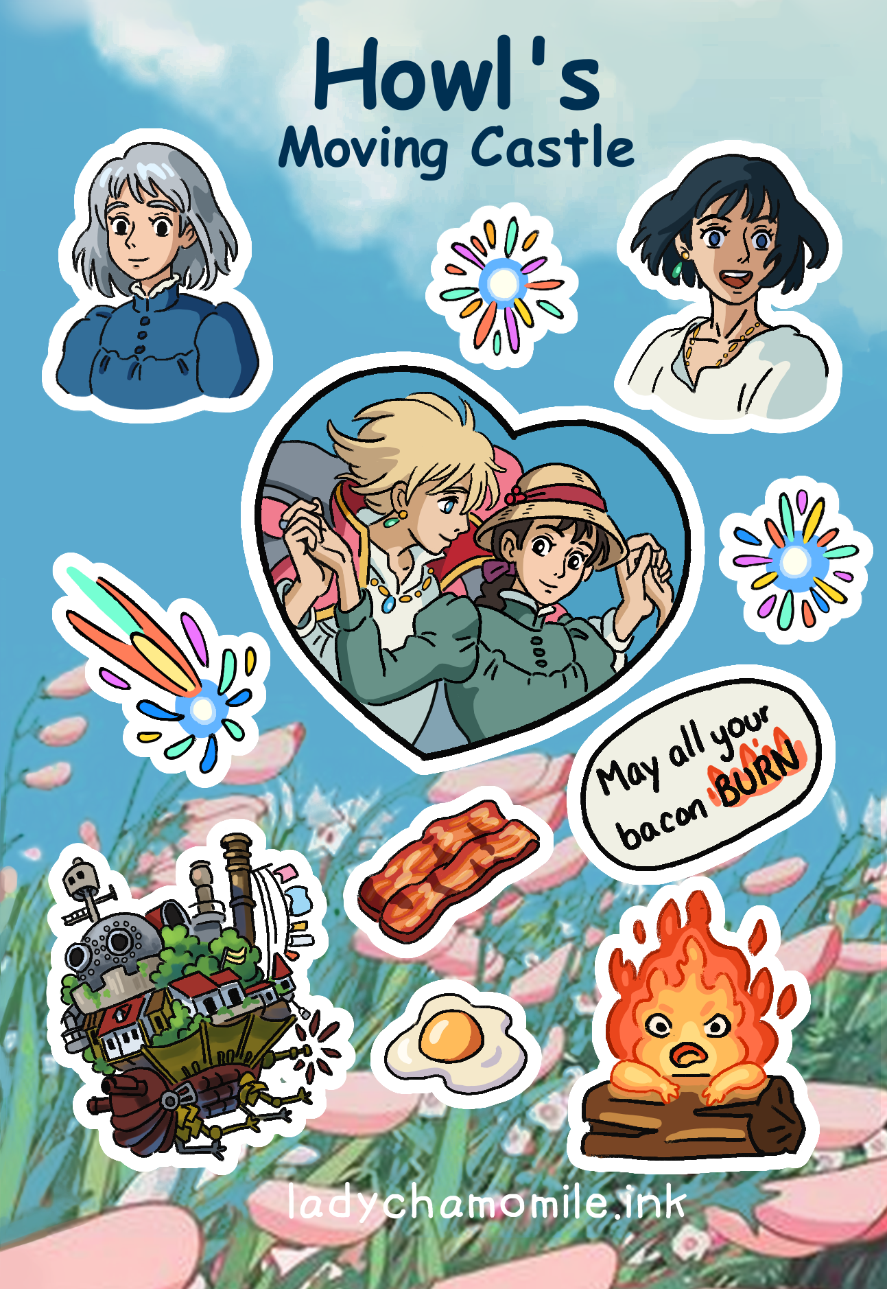 Howl's Moving Castle Sticker Sheet — Lady Chamomile