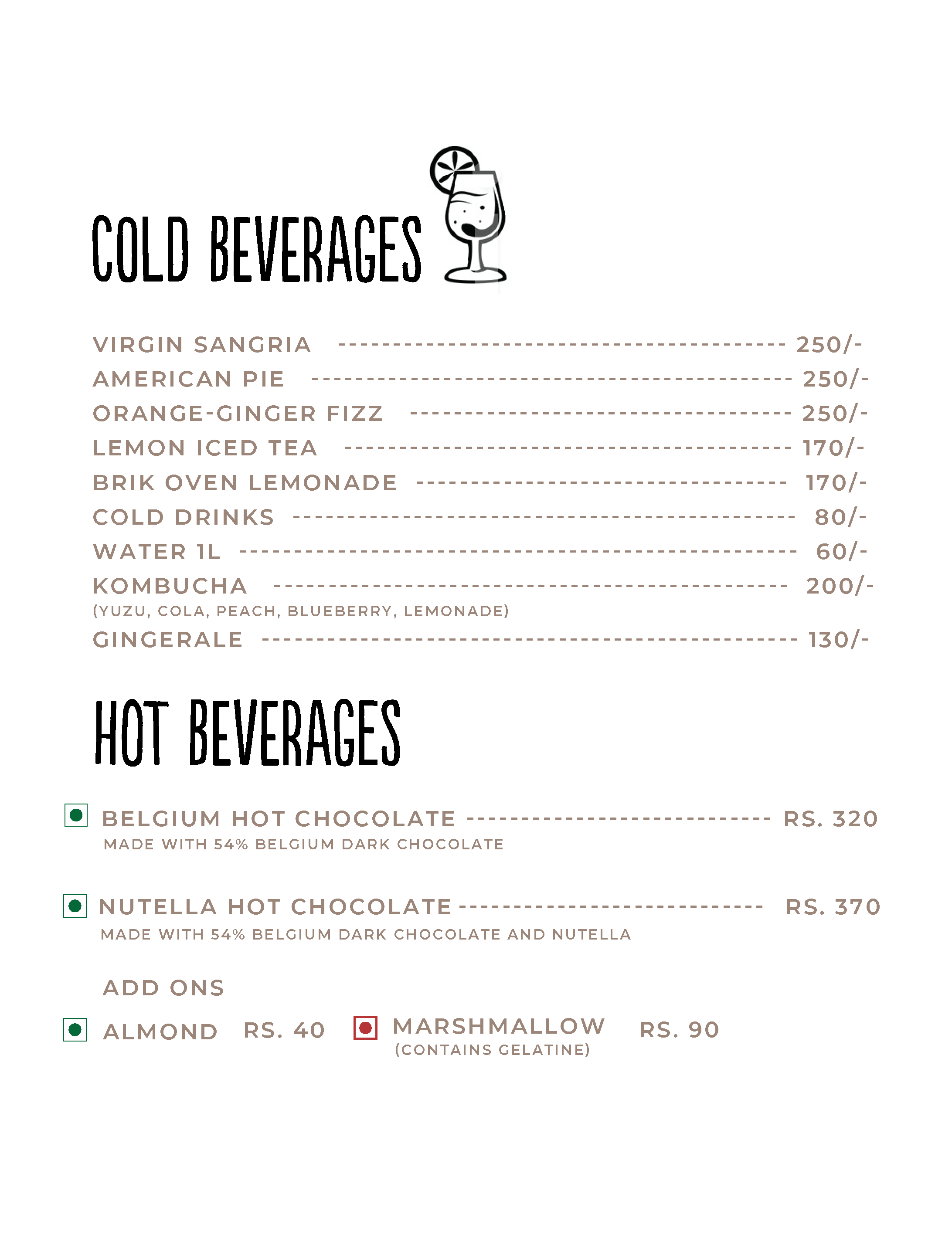 MENU — Brik Oven