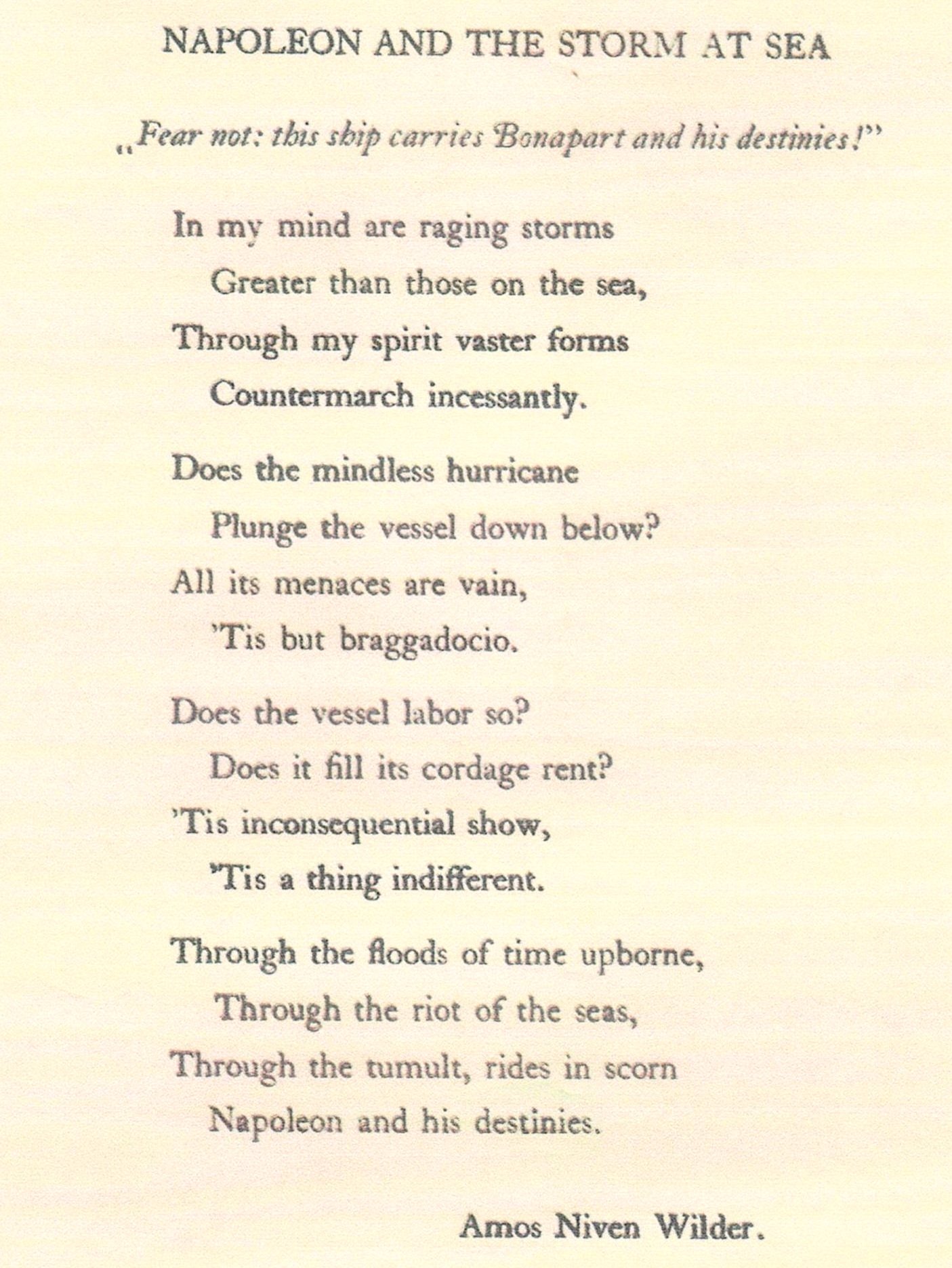 A Napoleonic Encore — Thornton Wilder