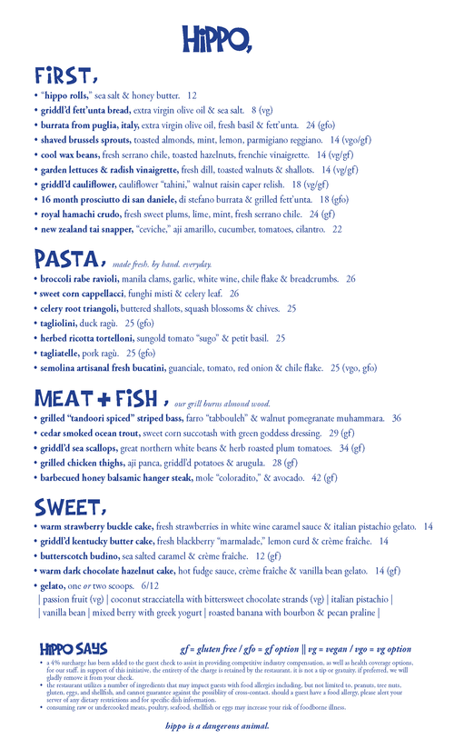 menu — HiPPO