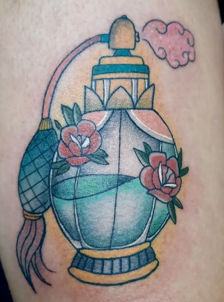 Traditional Perfume Bottle Tattoo